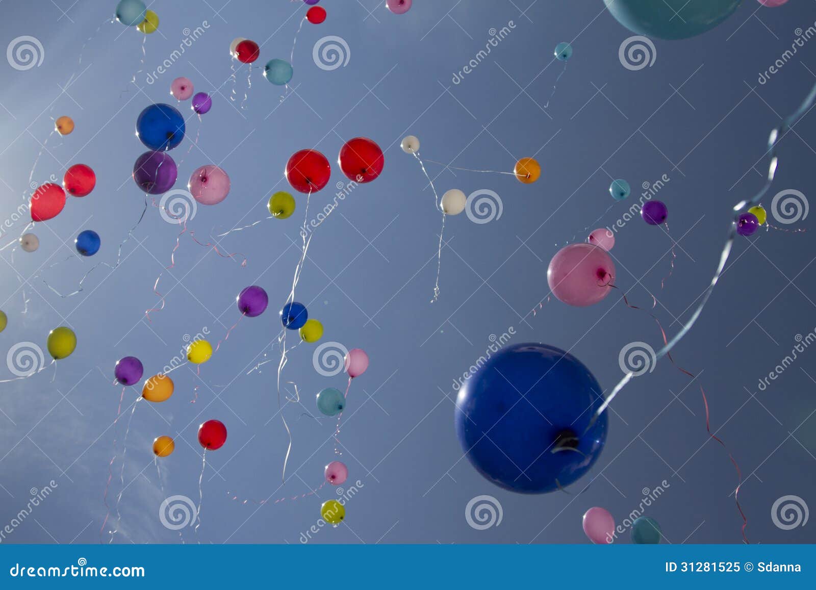 Flying balloons stock image. Image of holiday, colors - 31281525