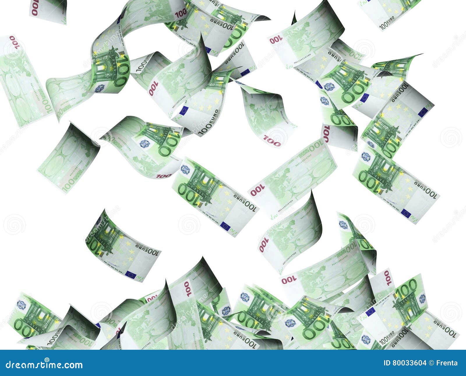 Flying banknotes of euro stock illustration. Illustration of bank ...
