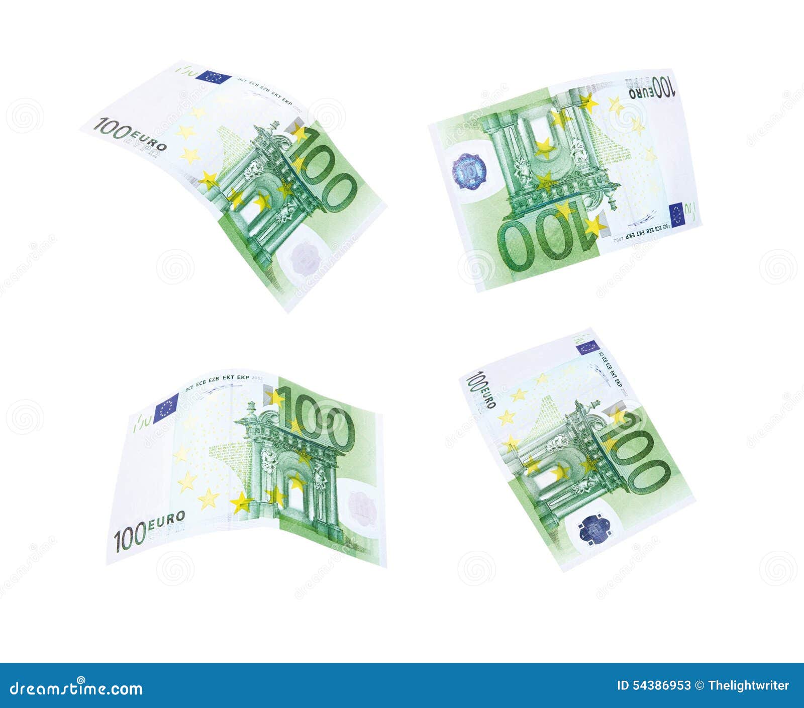 Flying 100 Banknotes of Euros Stock Image - Image of flying, concept ...