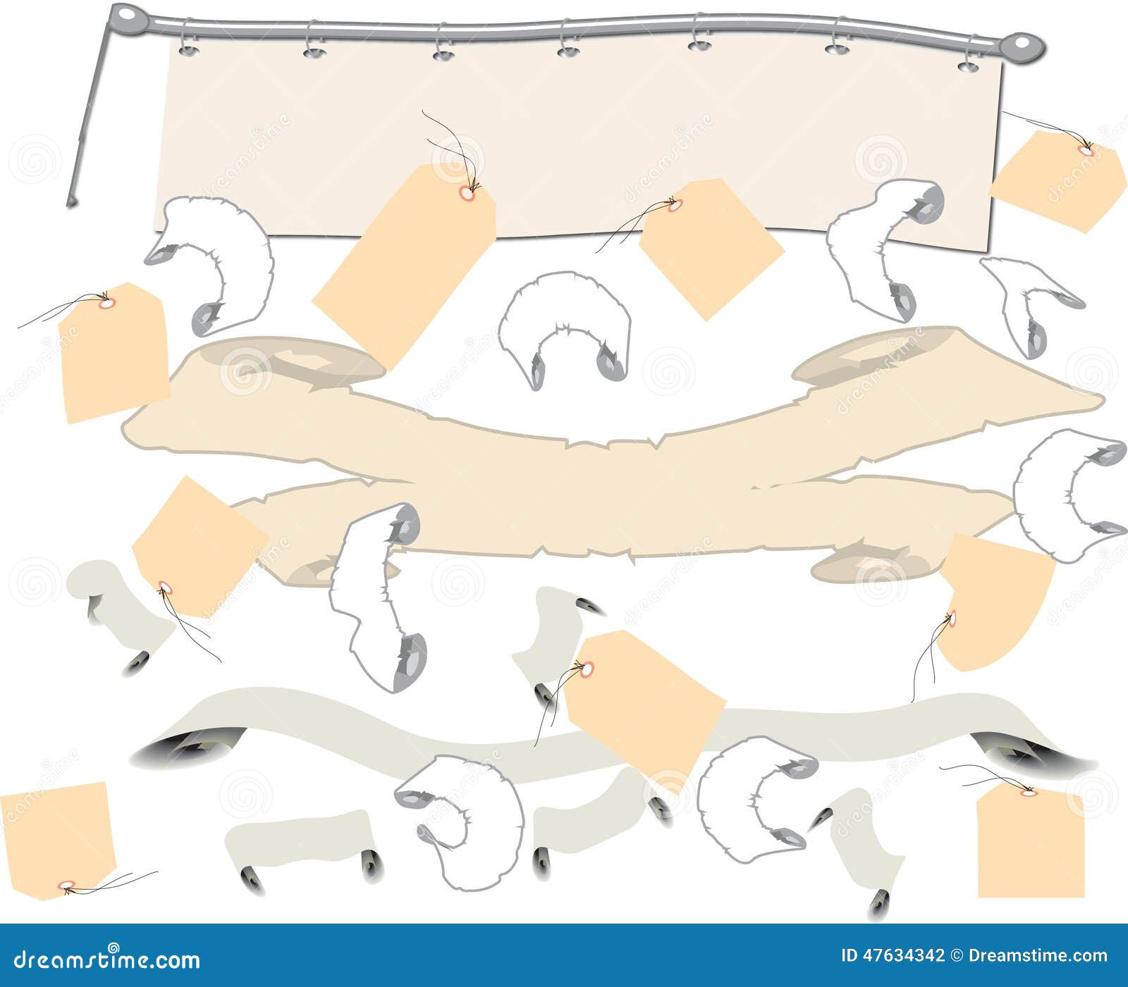 Flying banners stock illustration. Illustration of drawn - 47634342