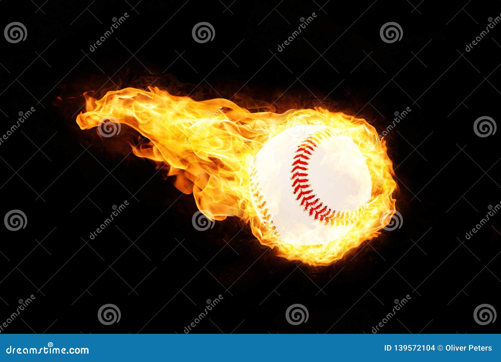 Flying Baseball On Fire Stock Photography | CartoonDealer.com #139572104