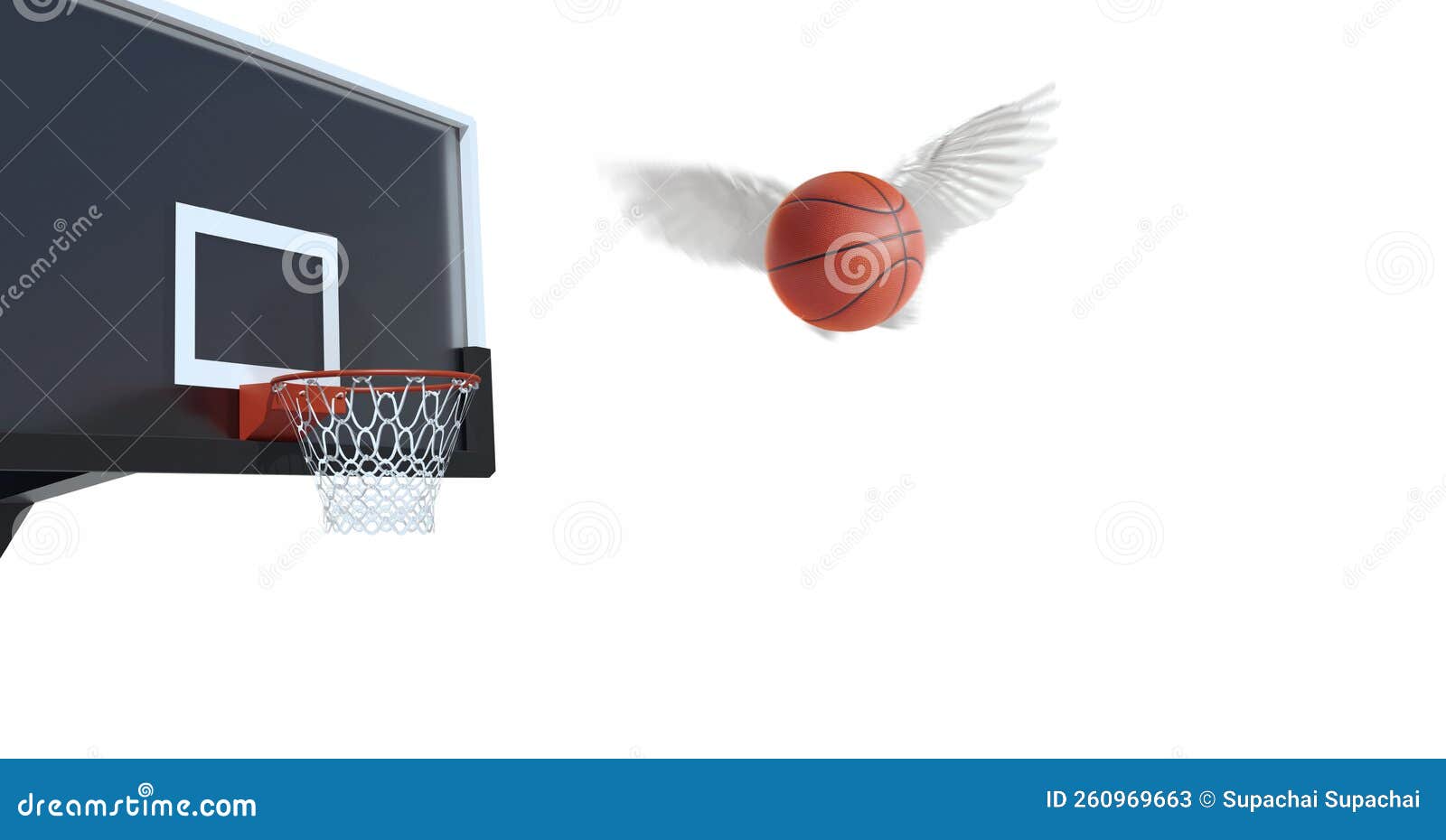 Flying Basketball Pass through the Basket at the Stadium, Basketball ...