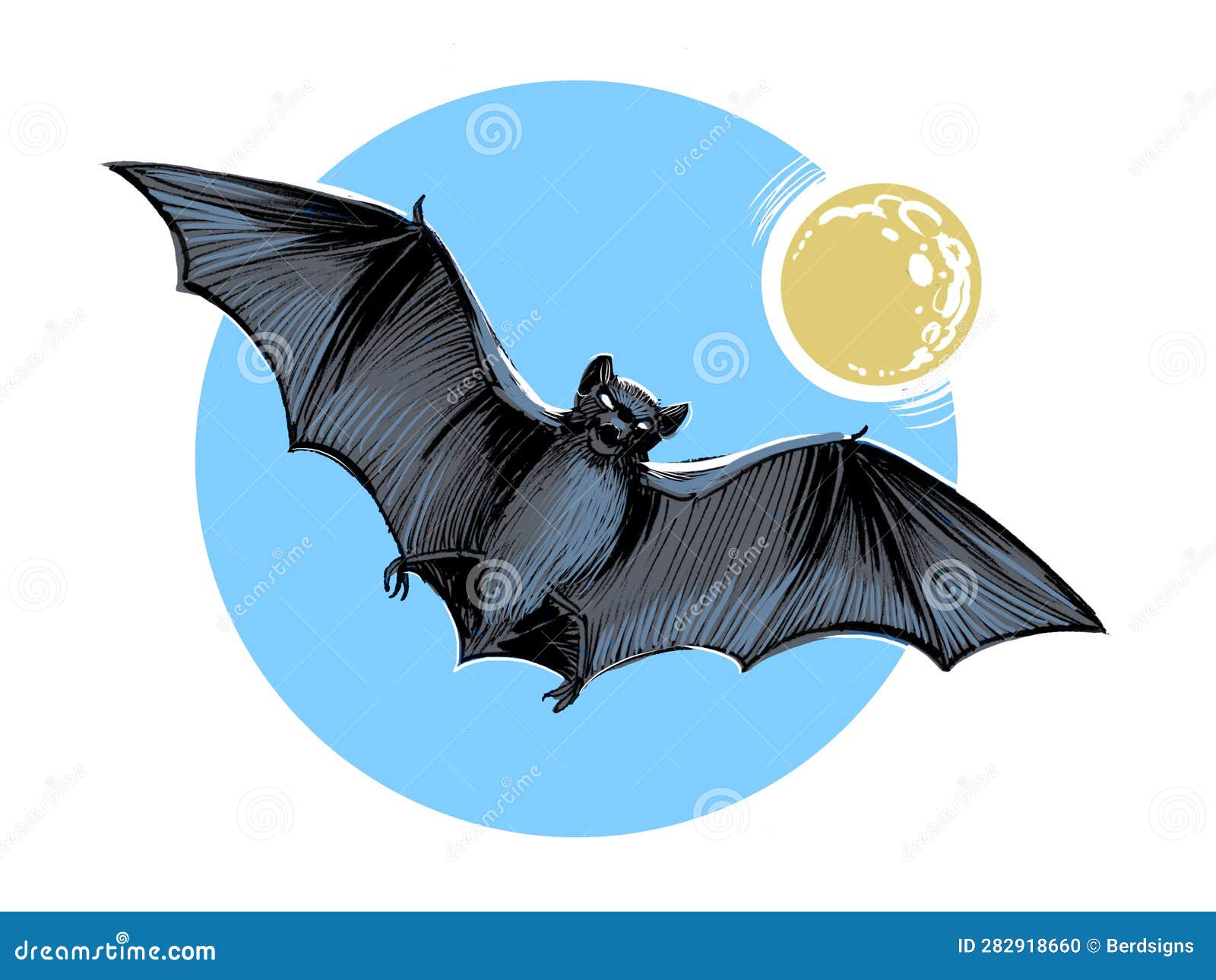 Flying bat stock illustration. Illustration of wings - 282918660
