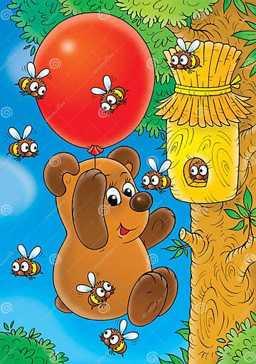 Flying bear stock illustration. Illustration of animated - 3012031