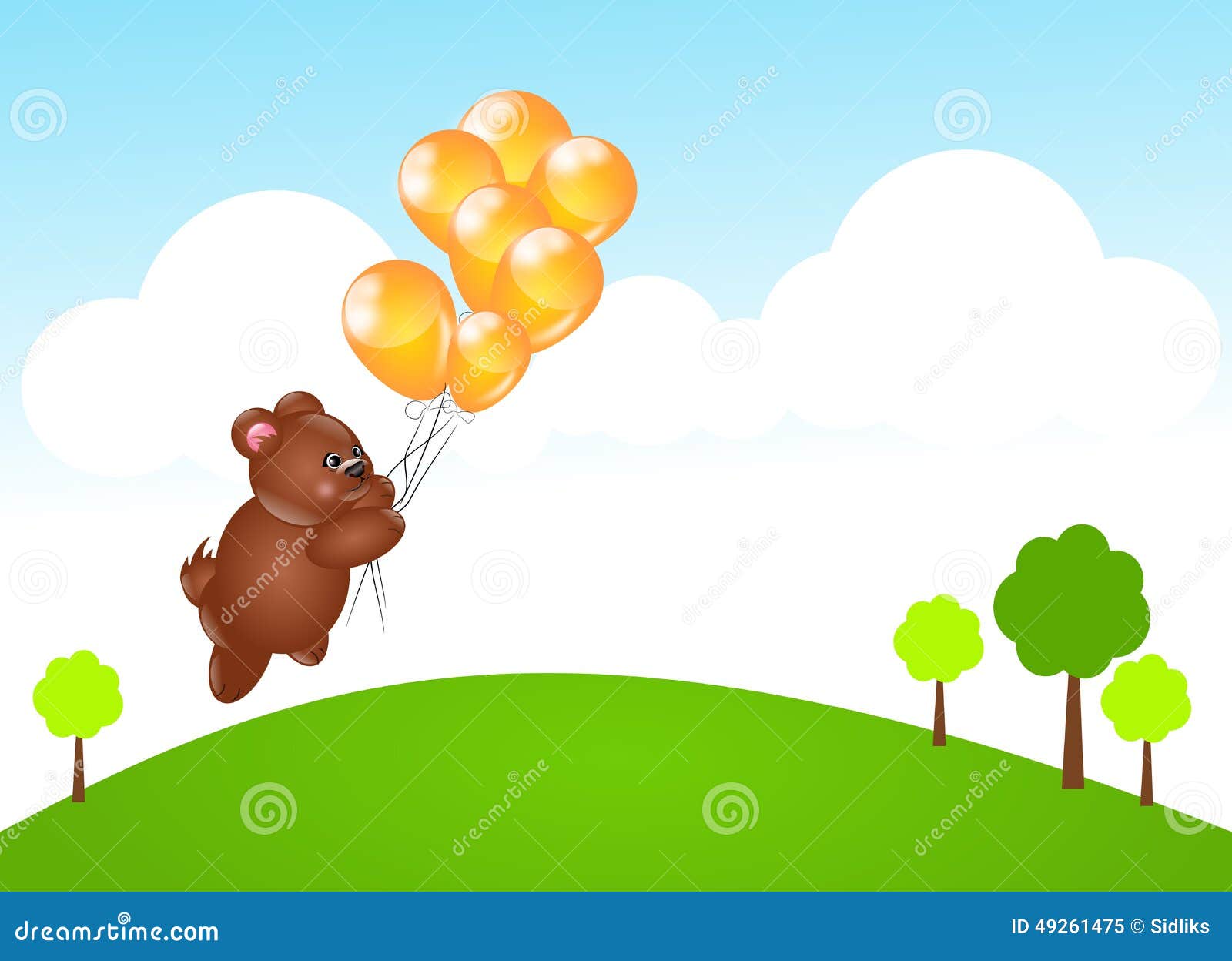 Flying bear stock illustration. Illustration of background - 49261475