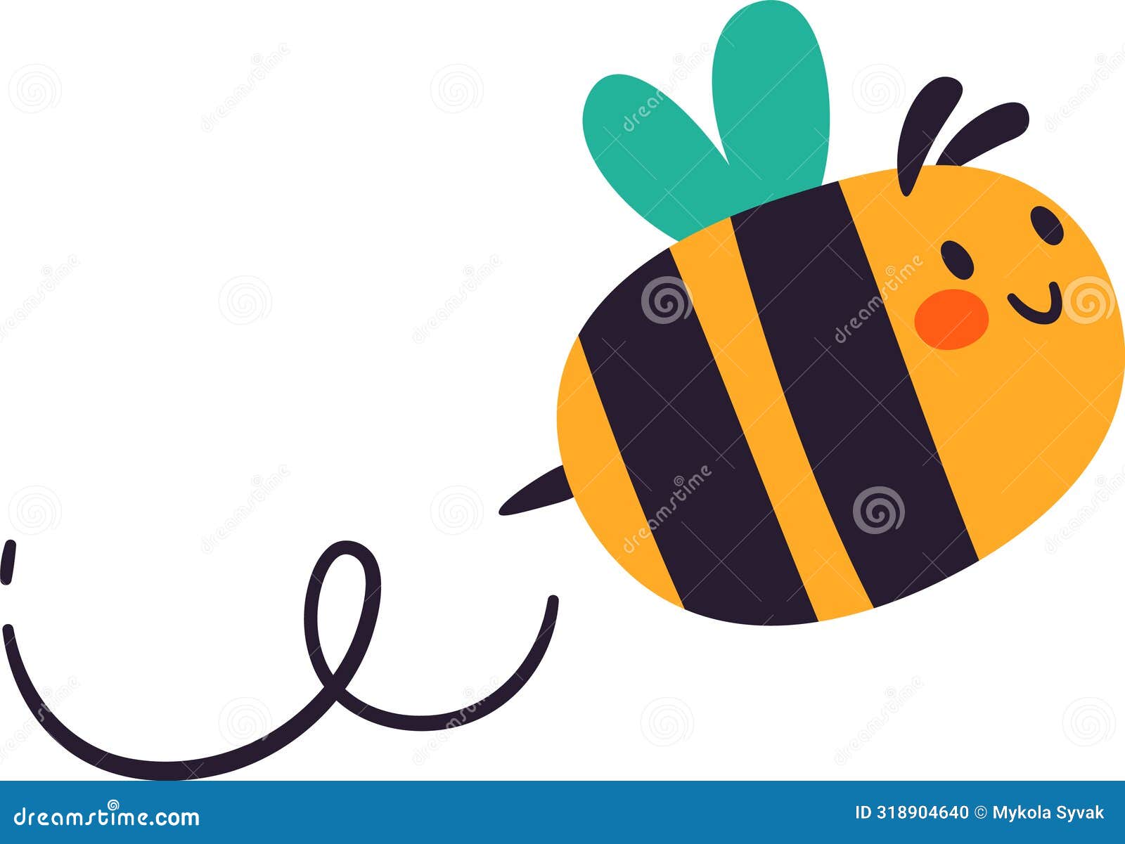 Flying Bee Cartoon stock vector. Illustration of yellow - 318904640