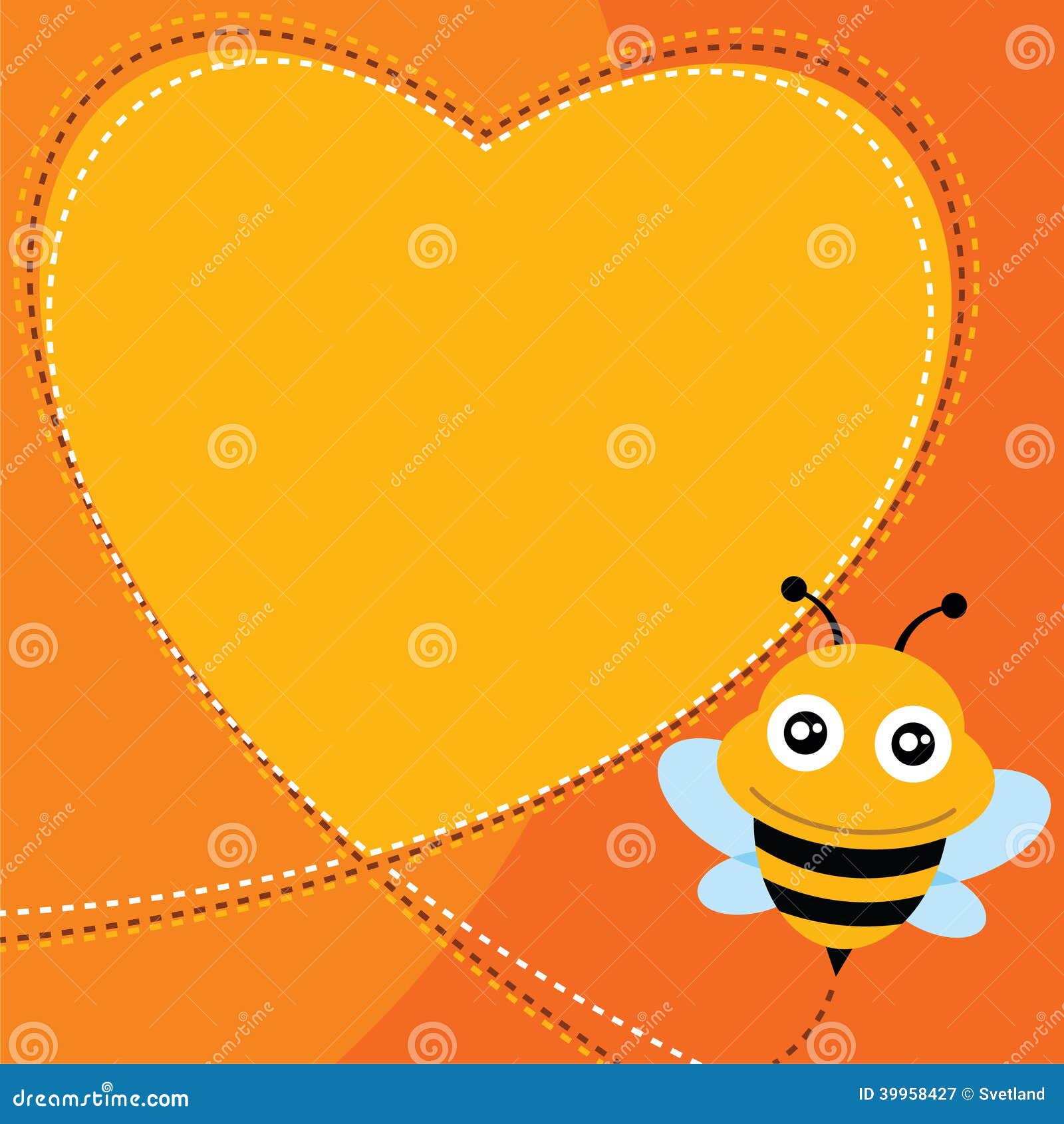 Flying Bee and Heart Shape. Stock Vector - Illustration of cartoon ...