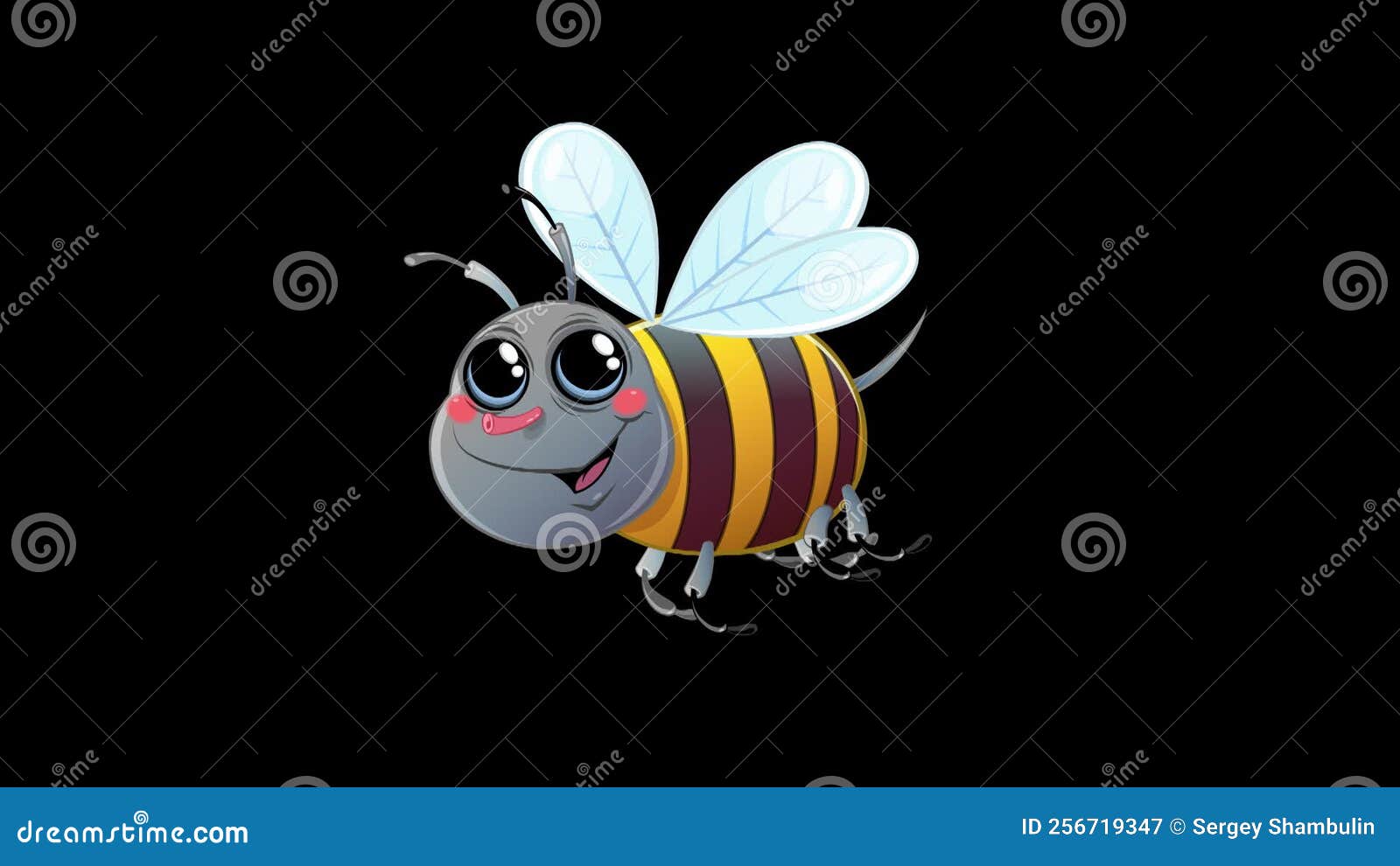 Flying bee loop. stock video. Video of wing, moving - 256719347