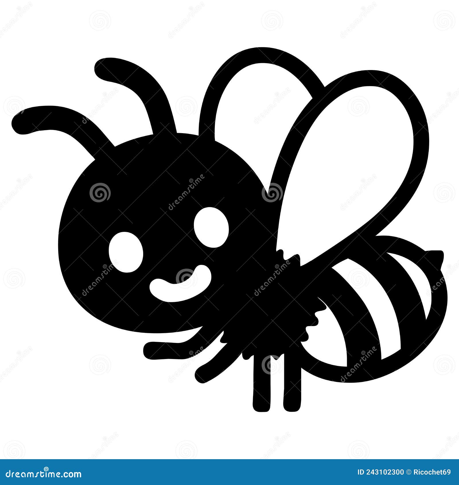 Flying bee symbol icon stock illustration. Illustration of small ...