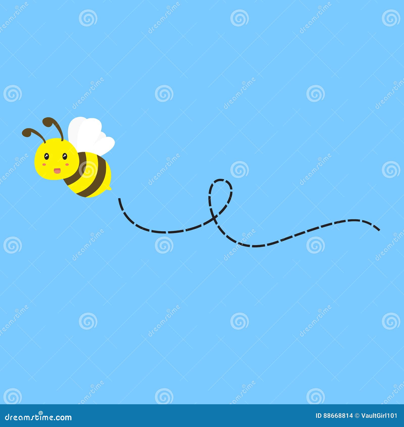 Flying Bee Vector stock vector. Illustration of small - 88668814