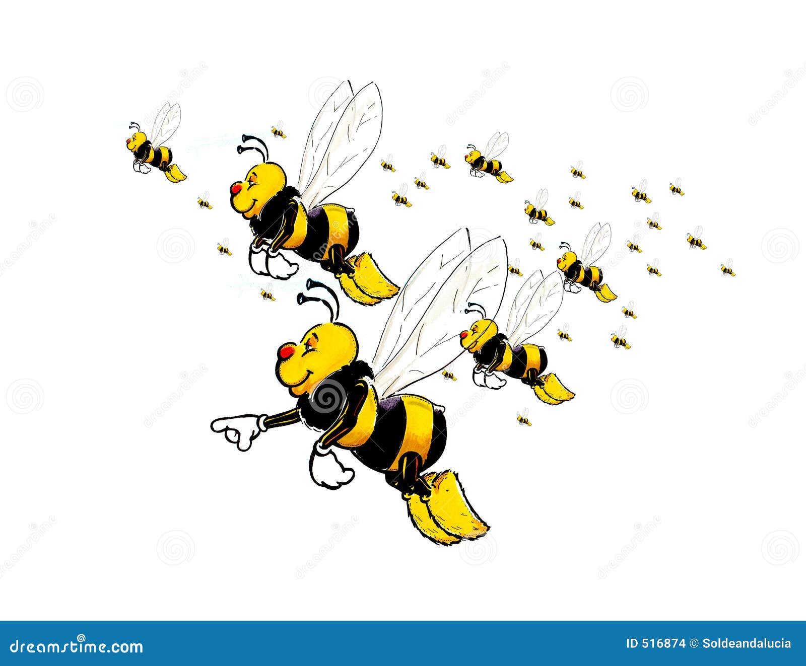 Flying Bees stock illustration. Illustration of warriors - 516874