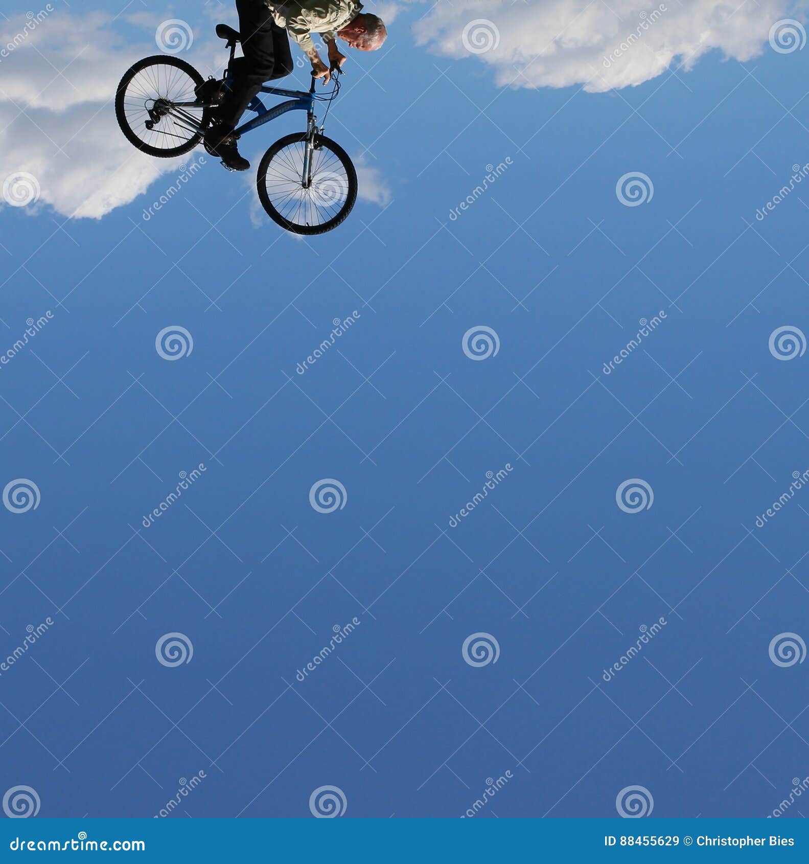 Flying Bicycle stock image. Image of flies, blue, bicycle - 88455629