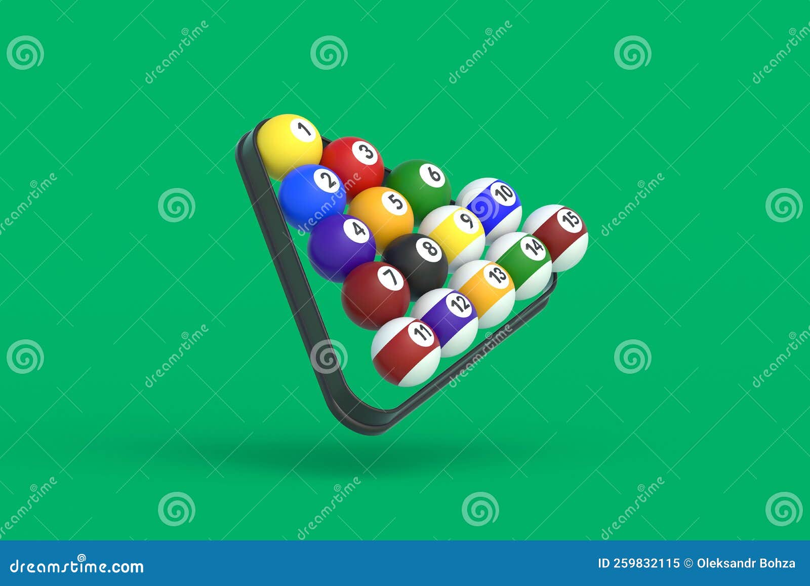 Flying Billiard Balls, Plastic Triangle Stock Illustration ...