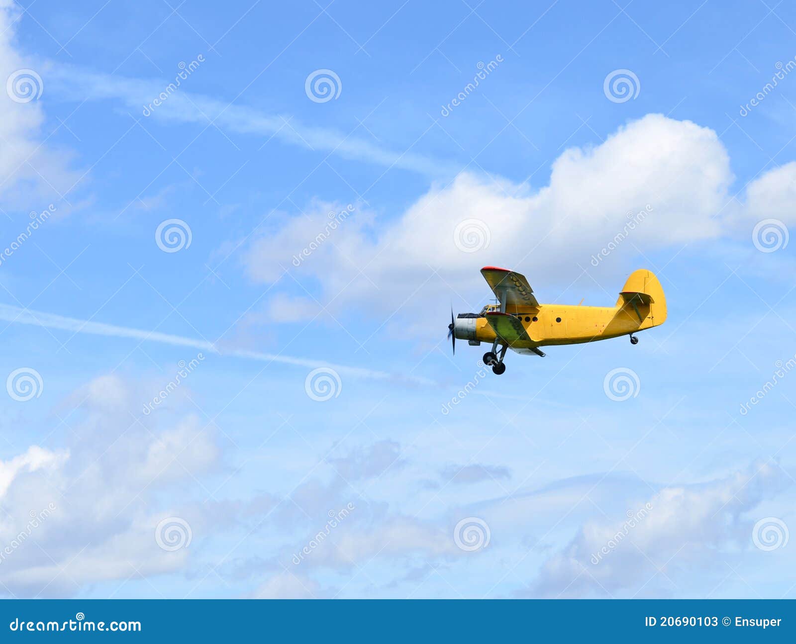 Flying biplane stock image. Image of clouds, aircraft - 20690103