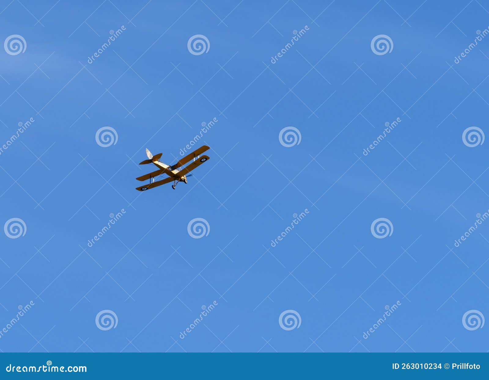 Flying biplane stock photo. Image of aircraft, high - 263010234