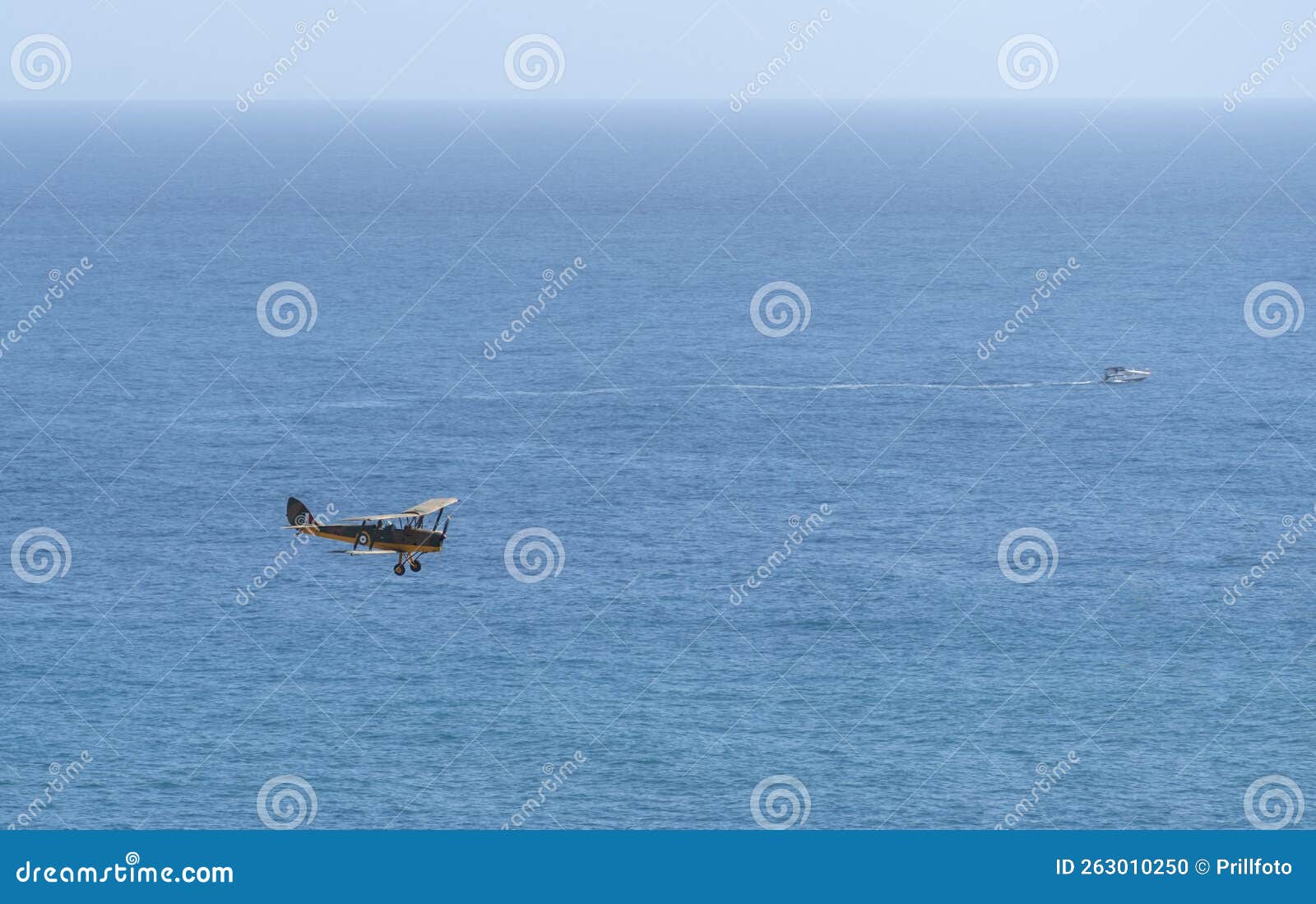 Flying biplane stock photo. Image of airplane, sunny - 263010250