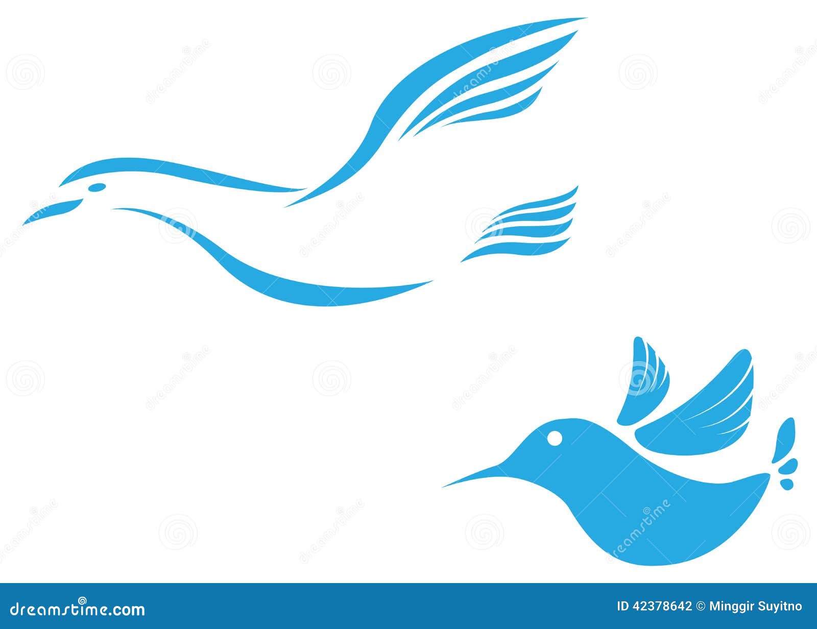 Flying bird abstract icon stock vector. Illustration of clipart - 42378642