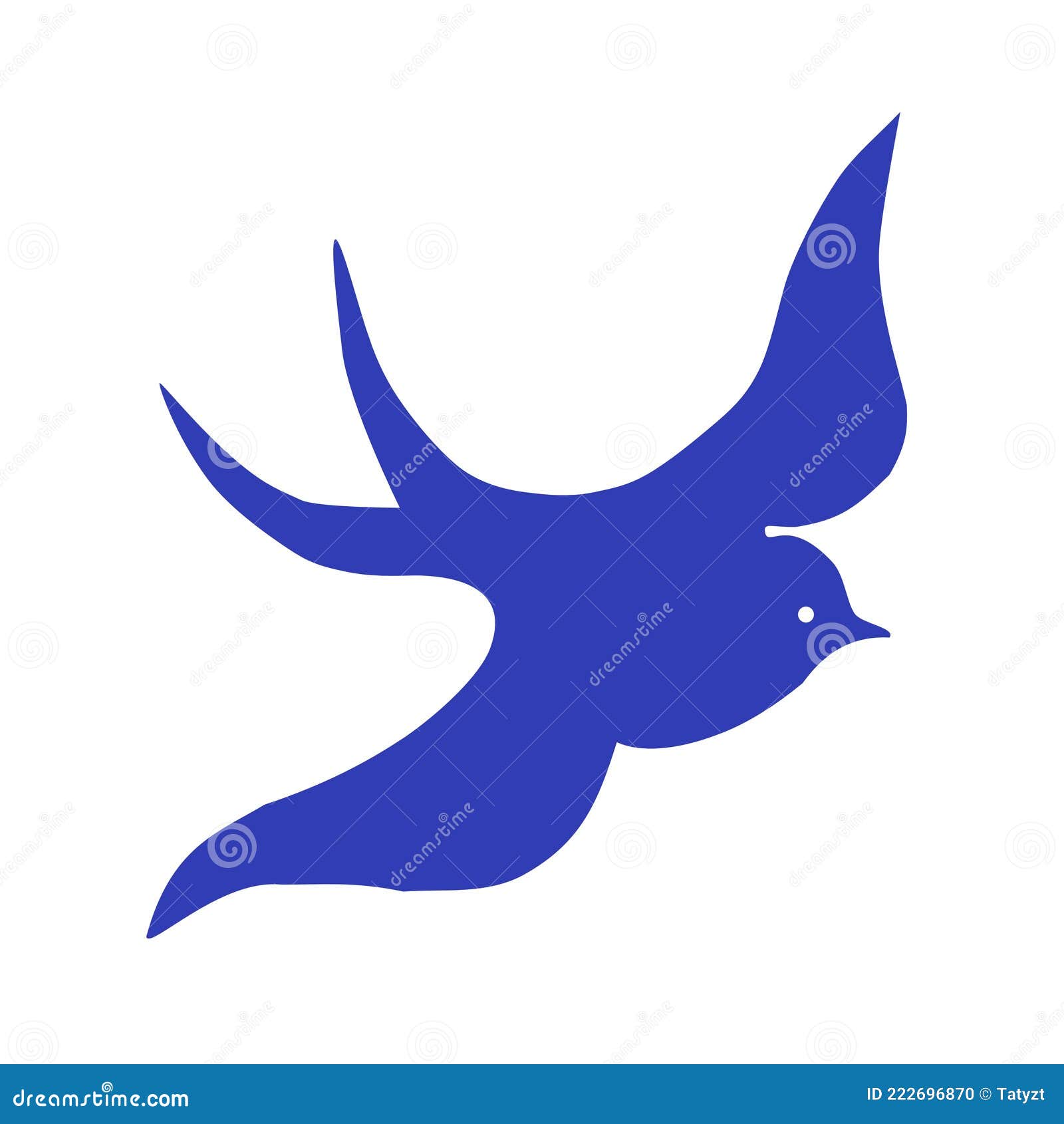 Flying Bird. Blue Bird for Logo, Graphic Design. Vector Illustration ...
