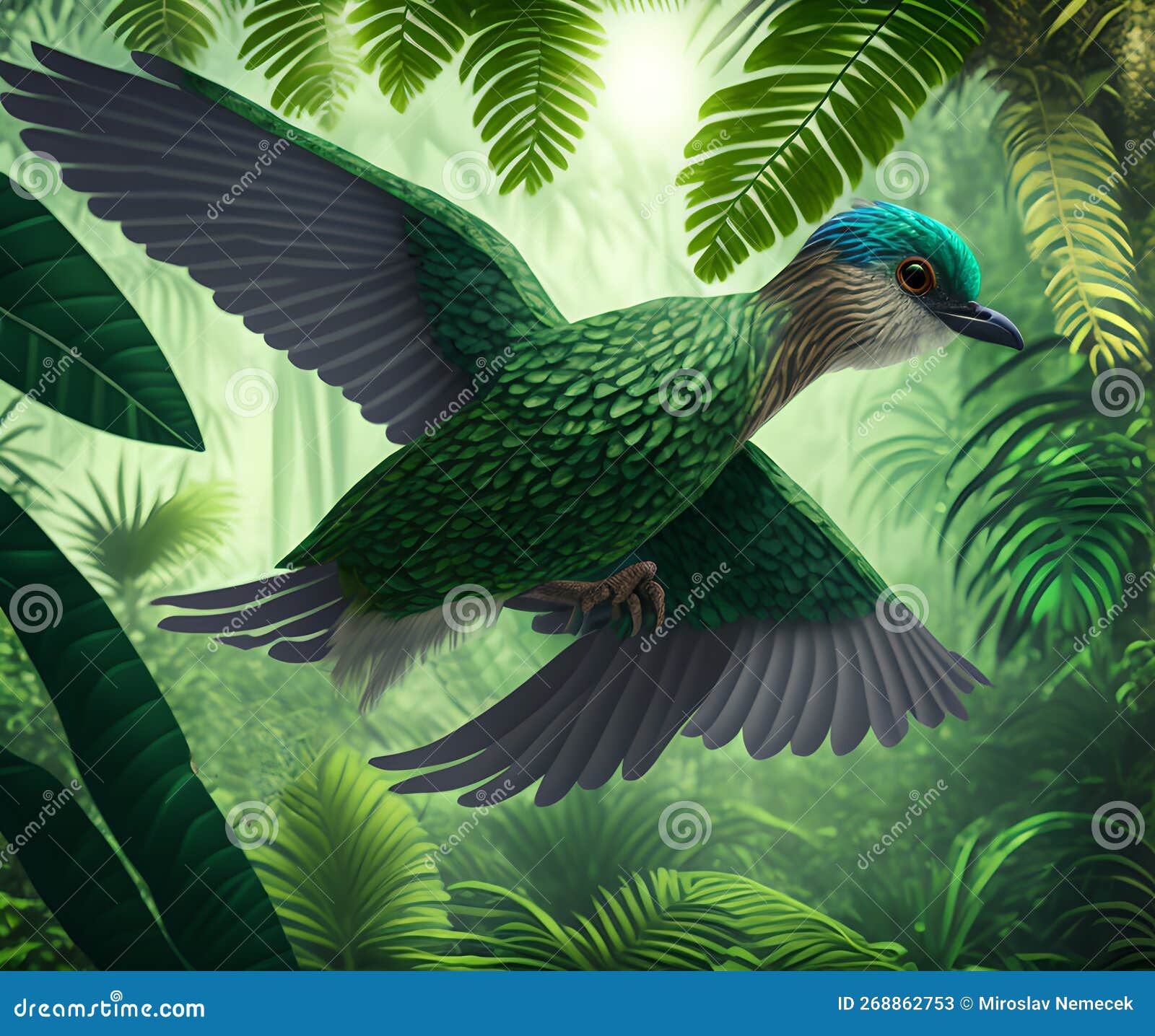 Flying Bird, Generative AI Illustration Stock Illustration ...