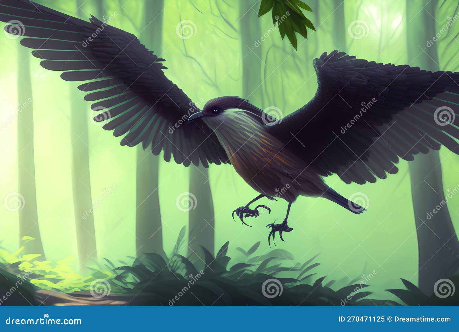 Flying Bird, Generative AI Illustration Stock Illustration ...
