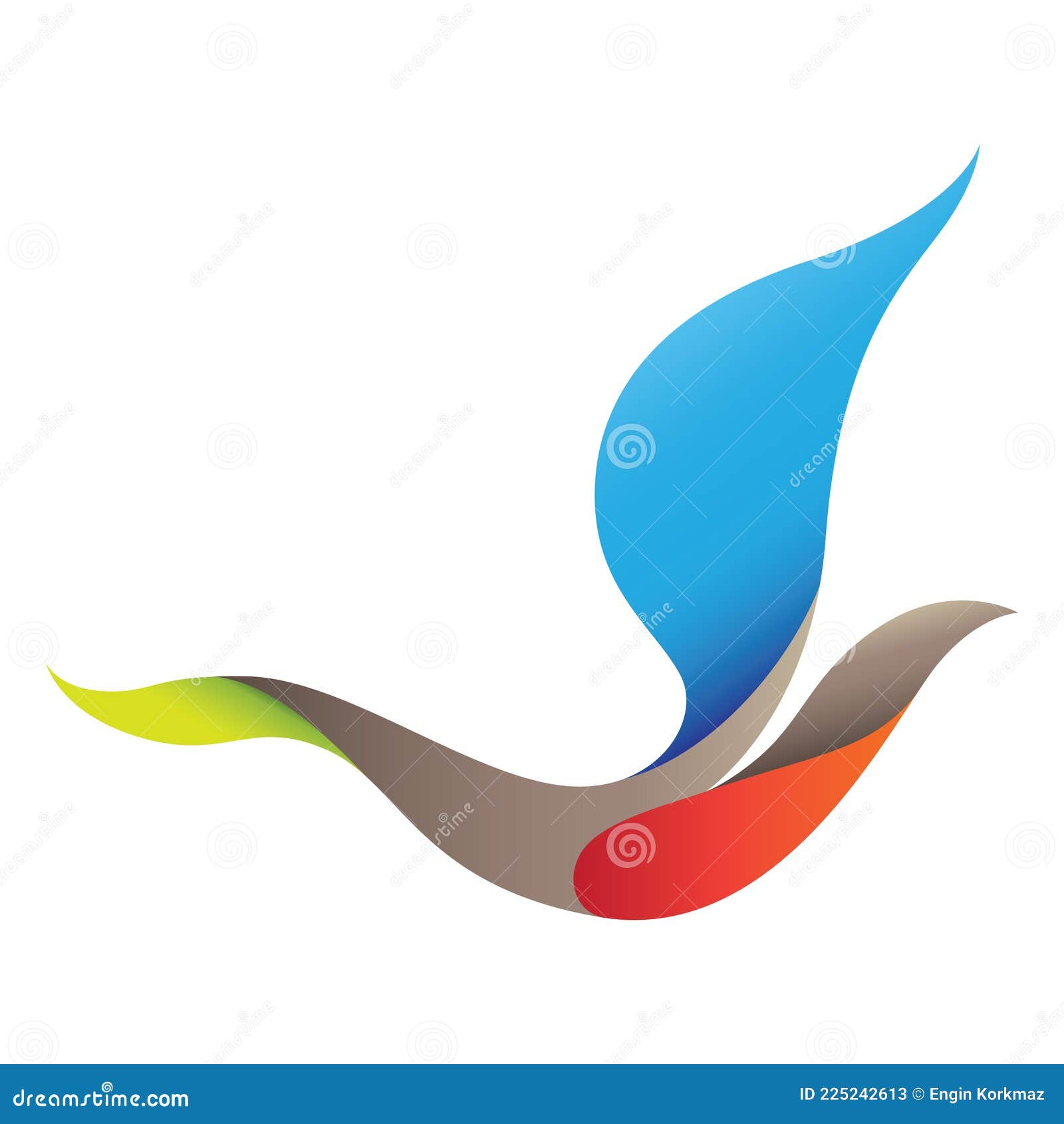 Flying bird figure icon stock vector. Illustration of beauty - 225242613
