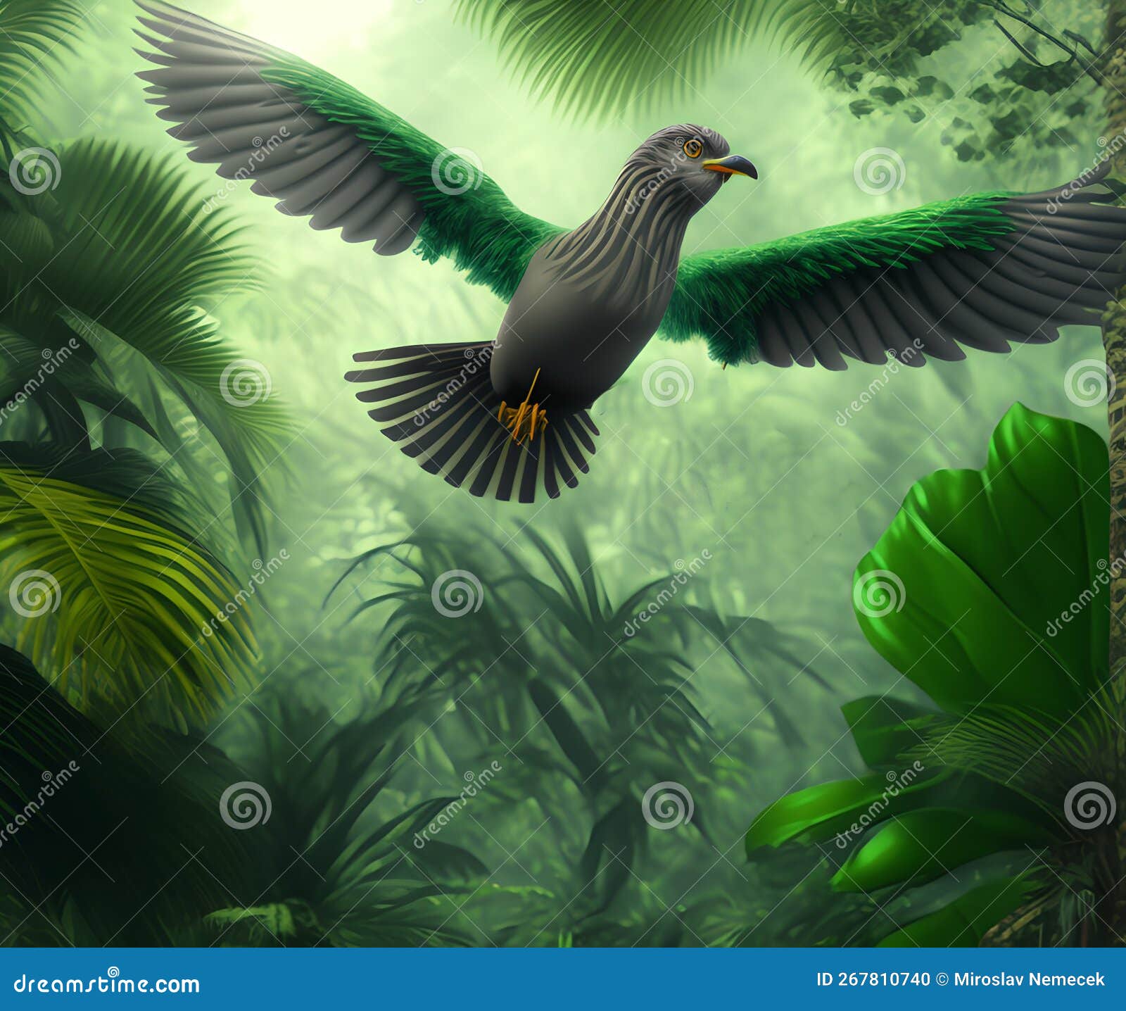 Flying Bird, Generative AI Illustration Stock Illustration ...