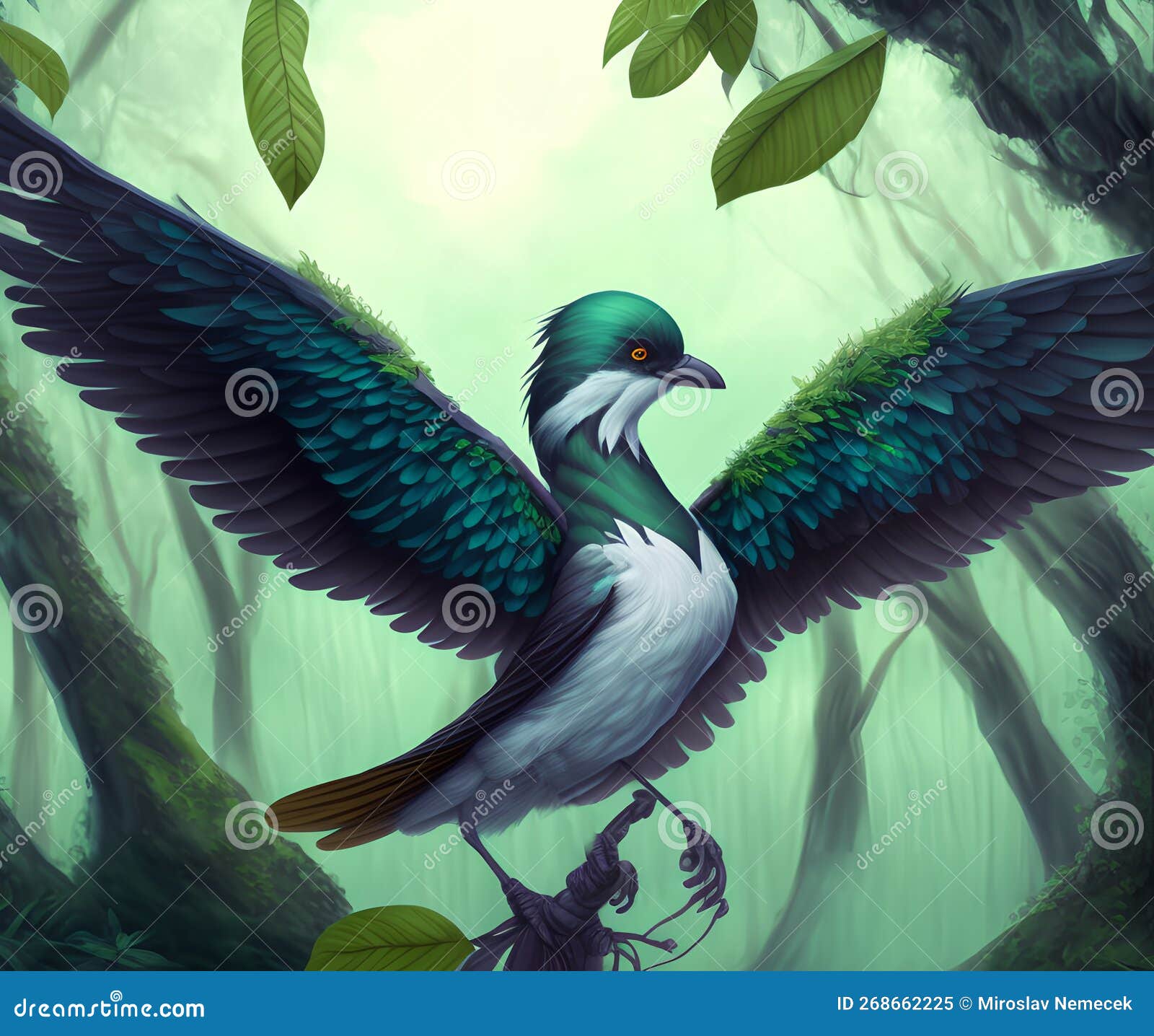 Flying Bird, Generative AI Illustration Stock Illustration ...