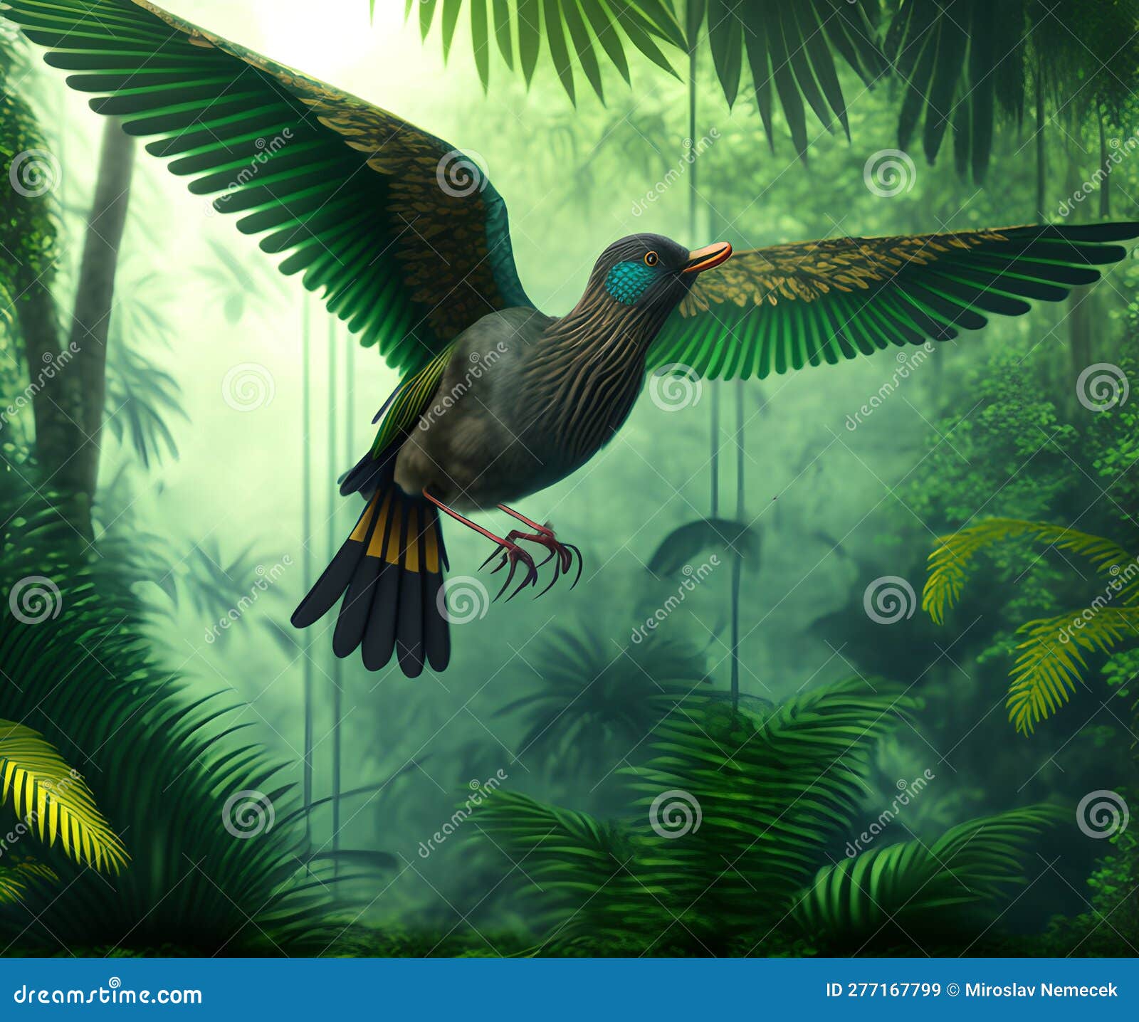 Flying Bird, Generative AI Illustration Stock Illustration ...