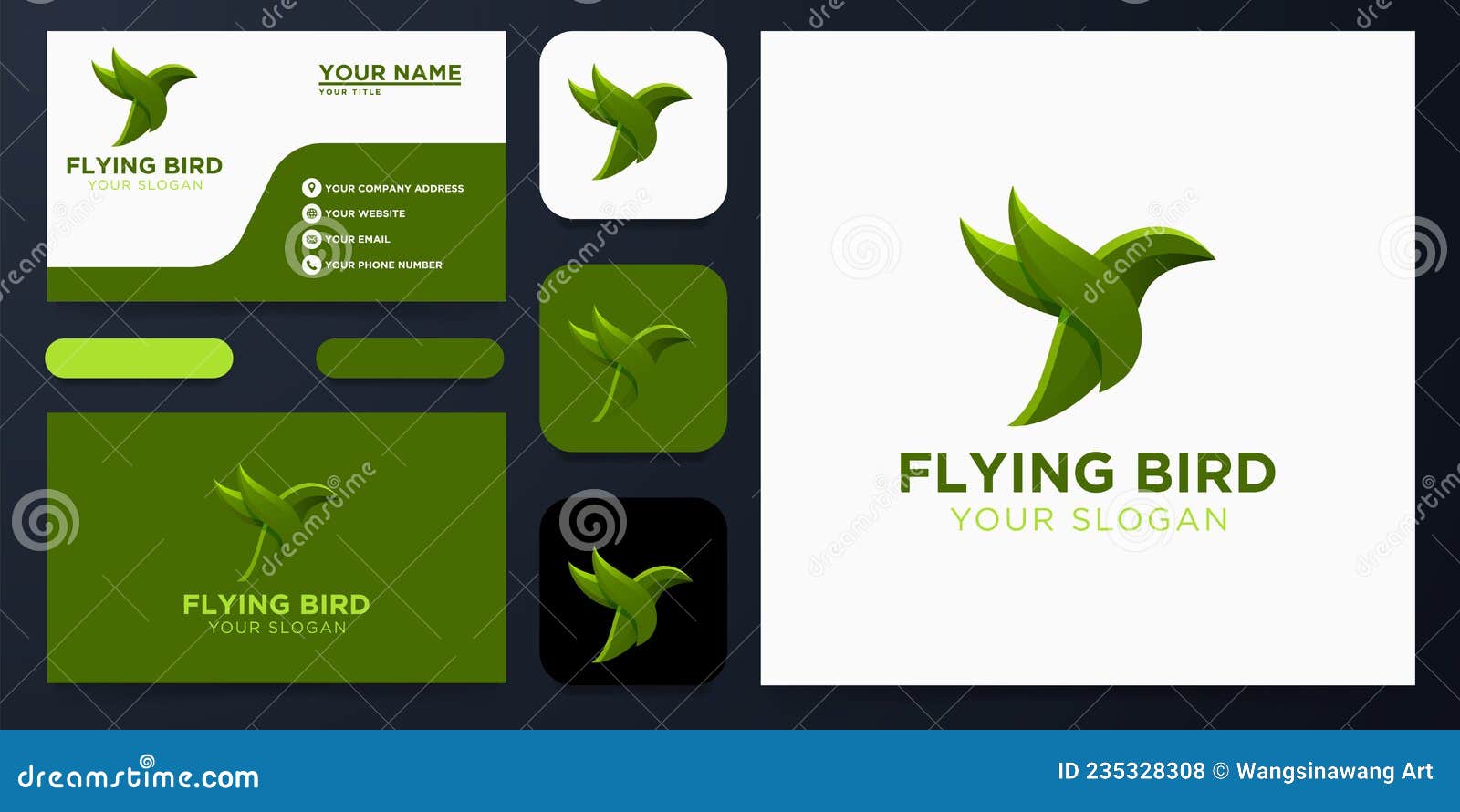 Flying Bird Logo Design stock vector. Illustration of business - 235328308