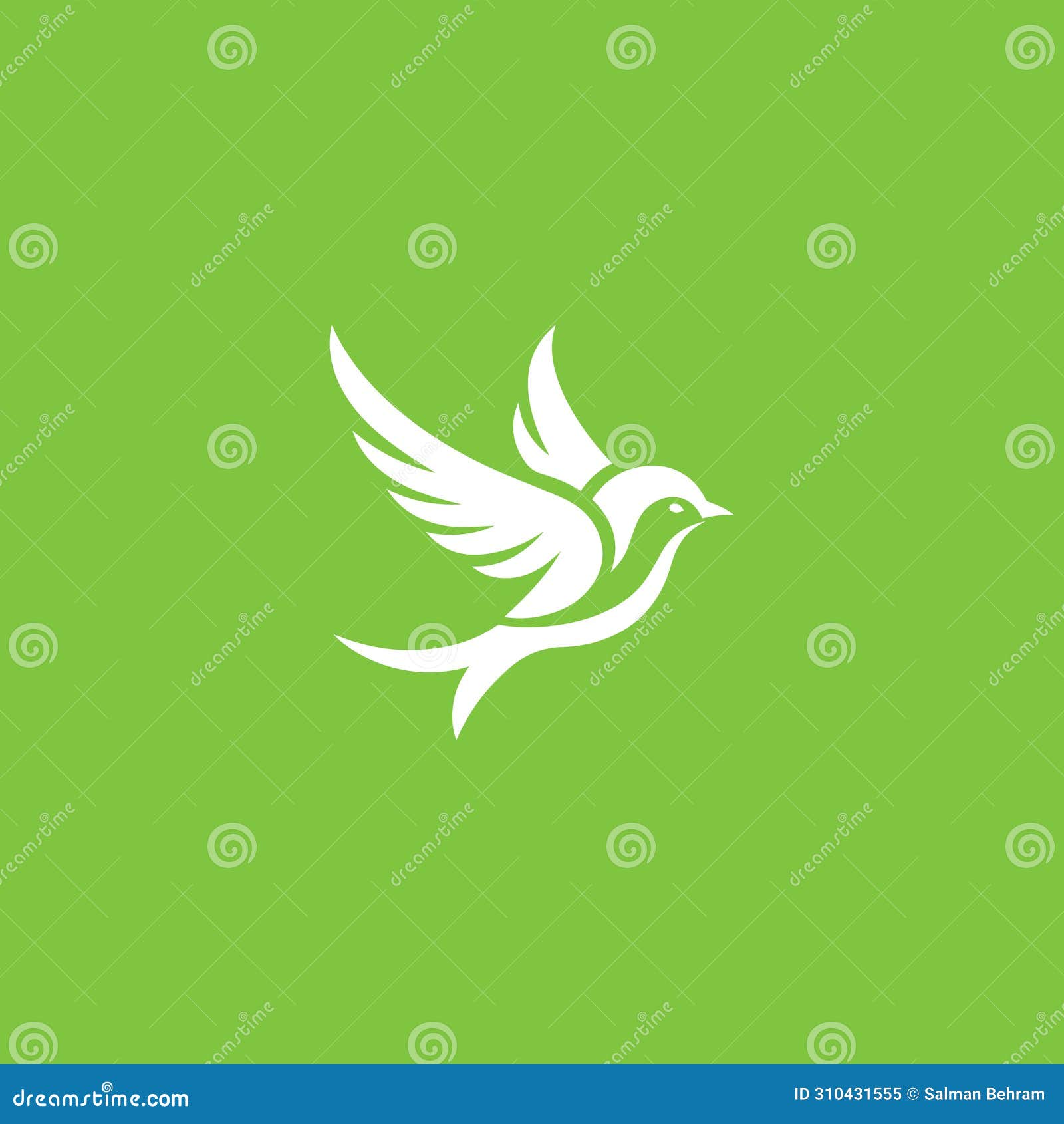 Flying Bird Logo Design Sign of Peace Logo Vector Stock Illustration ...
