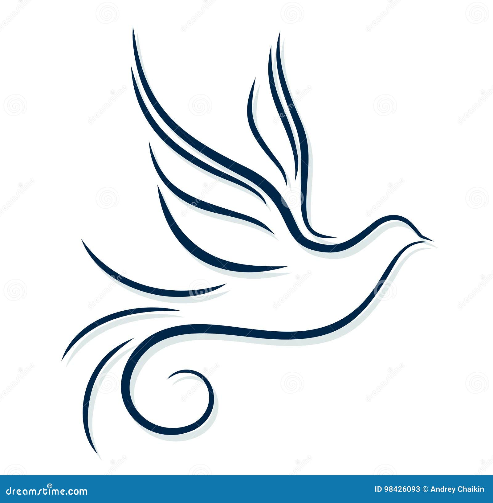 The Flying bird. stock vector. Illustration of stylized - 98426093