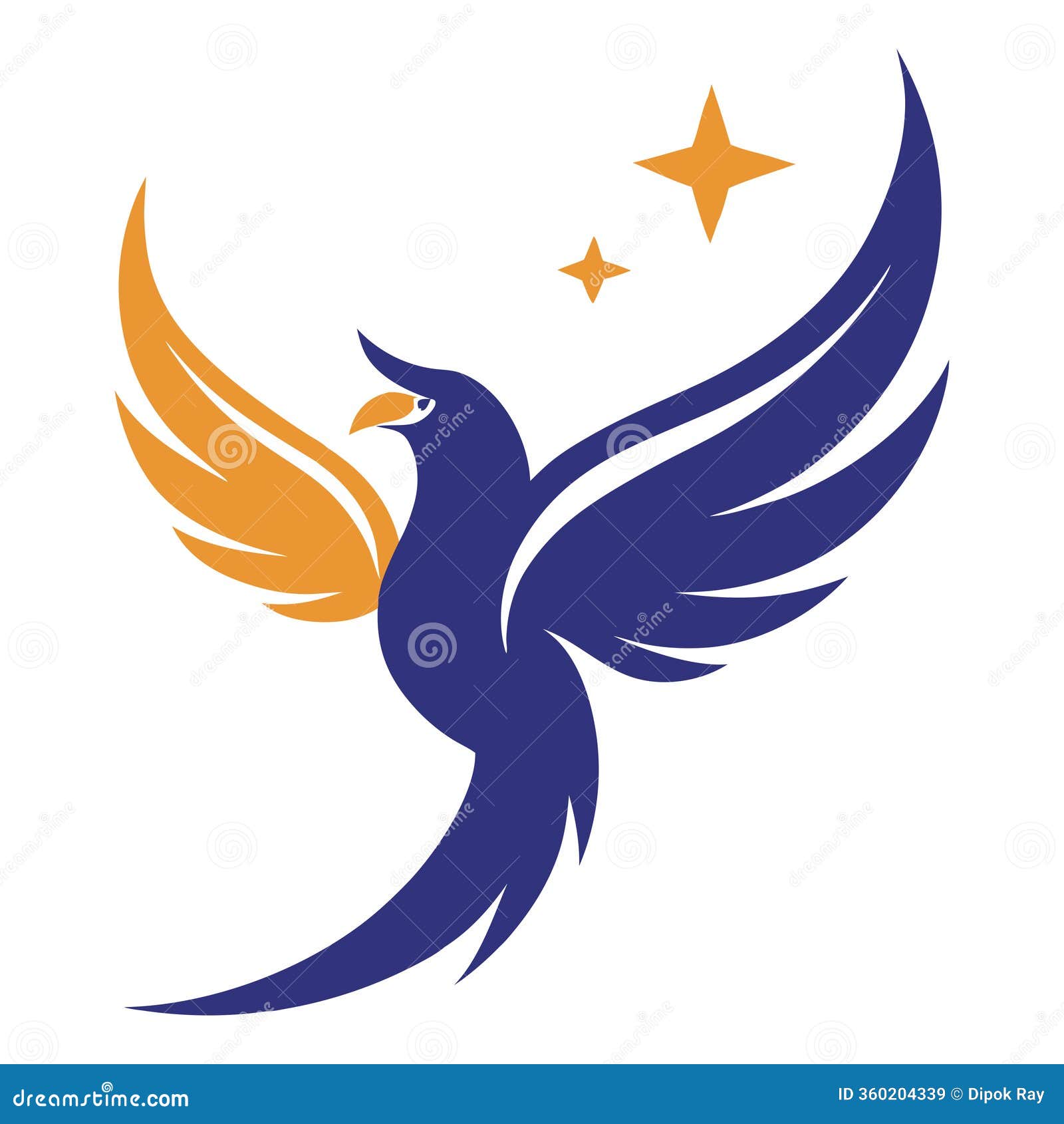 Flying Bird Logo Vector Art Illustration Stock Illustration ...