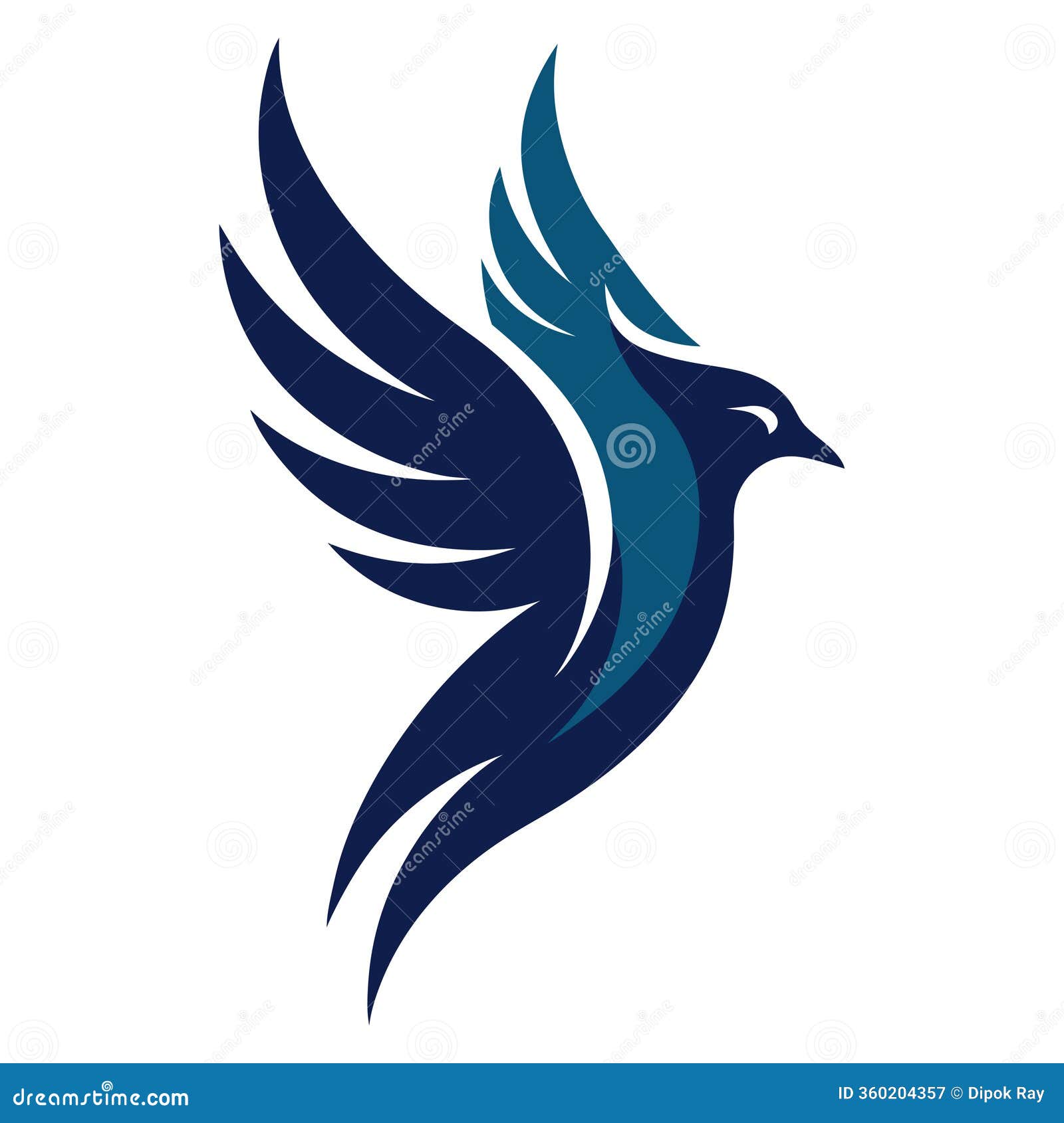 Flying Bird Logo Vector Art Illustration Stock Illustration ...