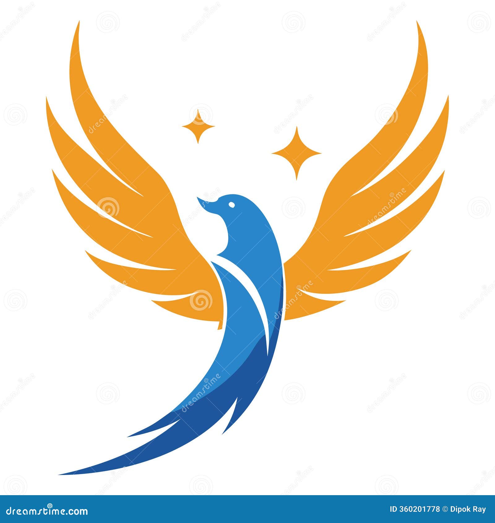 Flying Bird Logo Vector Art Illustration Stock Illustration ...