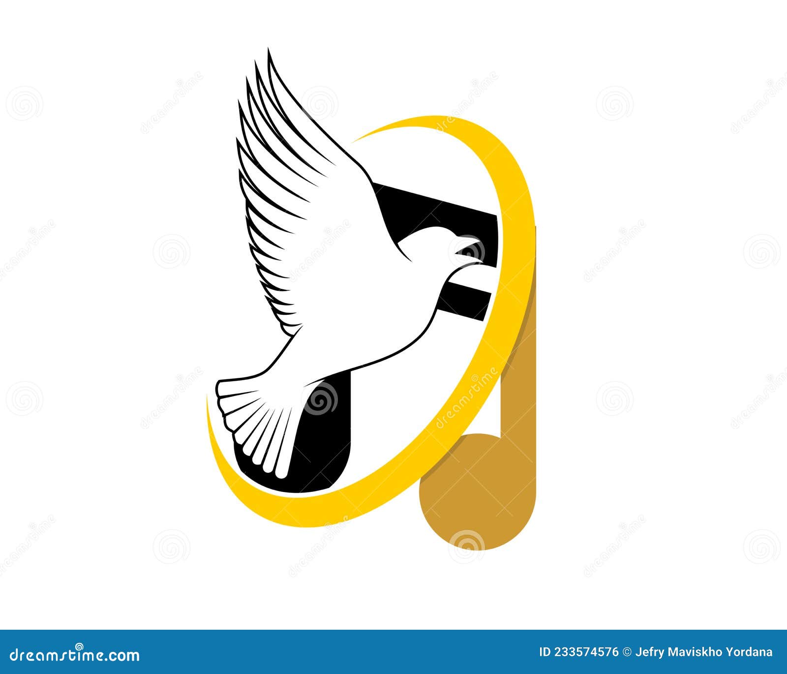 Flying Bird in the Music Note Logo Stock Vector - Illustration of icon ...