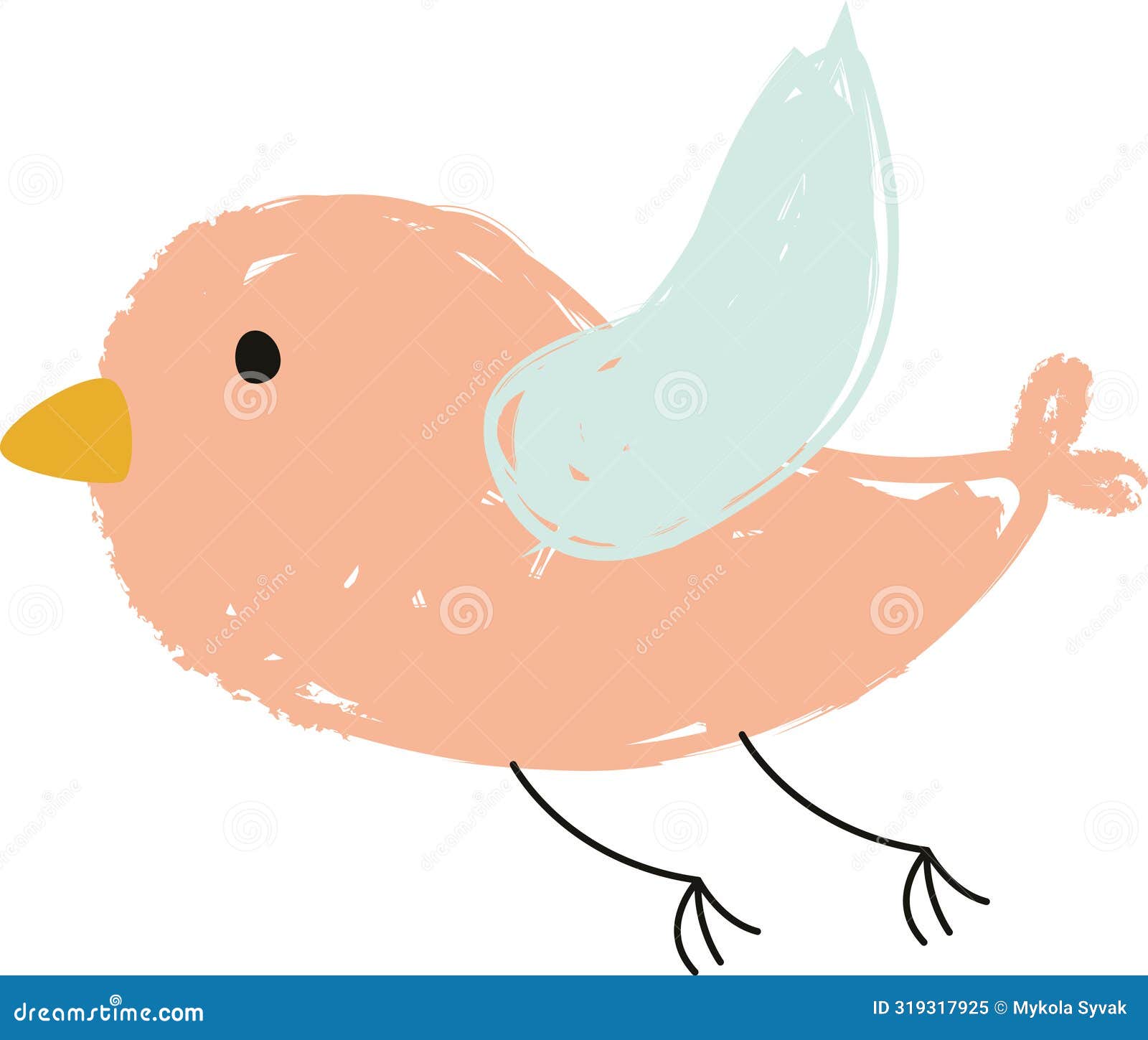 Flying Bird Scribble Sketch Stock Vector - Illustration of sketch ...