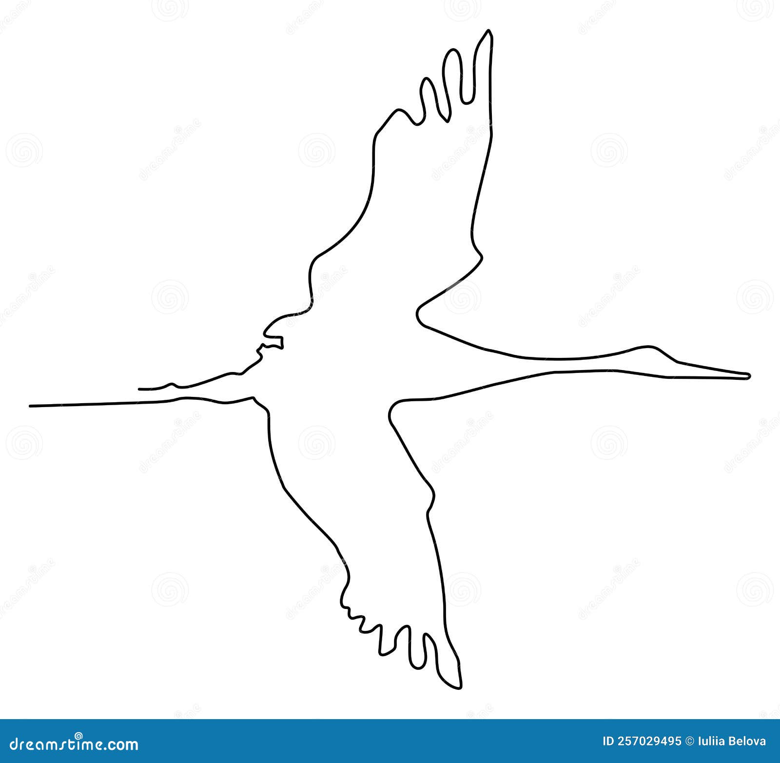 Flying Bird Silhouette Line. Continuous Line Drawing Stock Vector ...