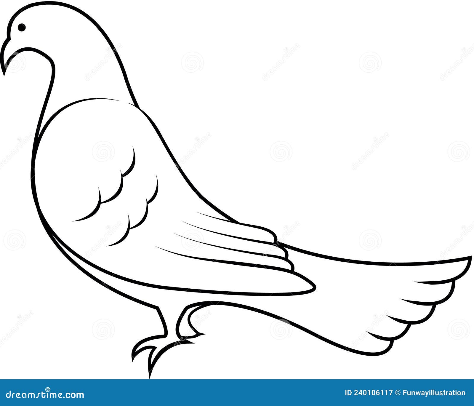 Flying Bird Symbol Black and White Vector Stock Vector - Illustration ...