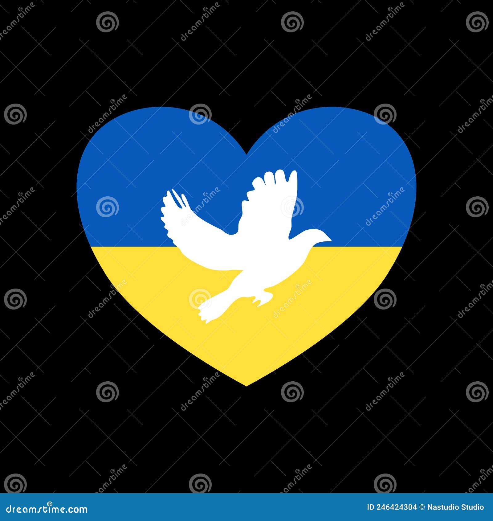 The Flying Bird is a Symbol of Peace. Support Ukraine Stock Vector ...