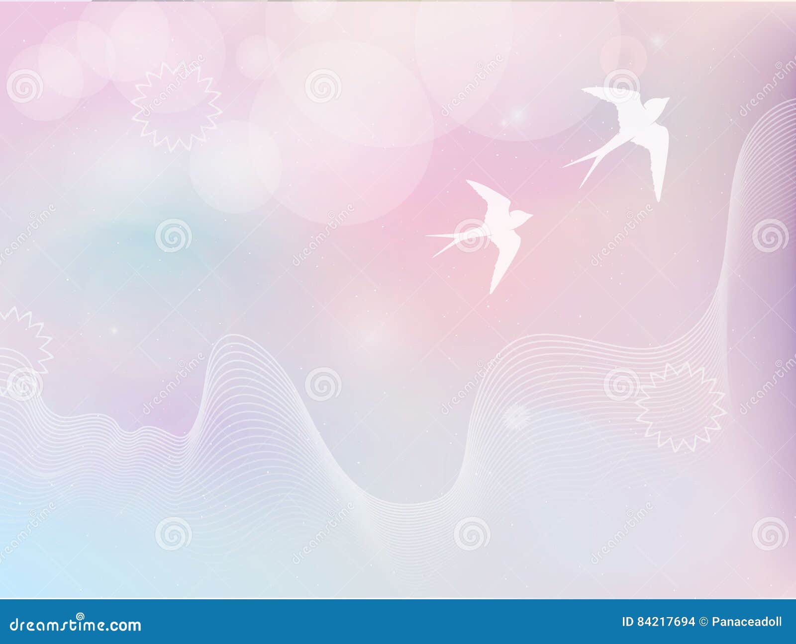 Flying birds in pastel stock vector. Illustration of modern - 84217694