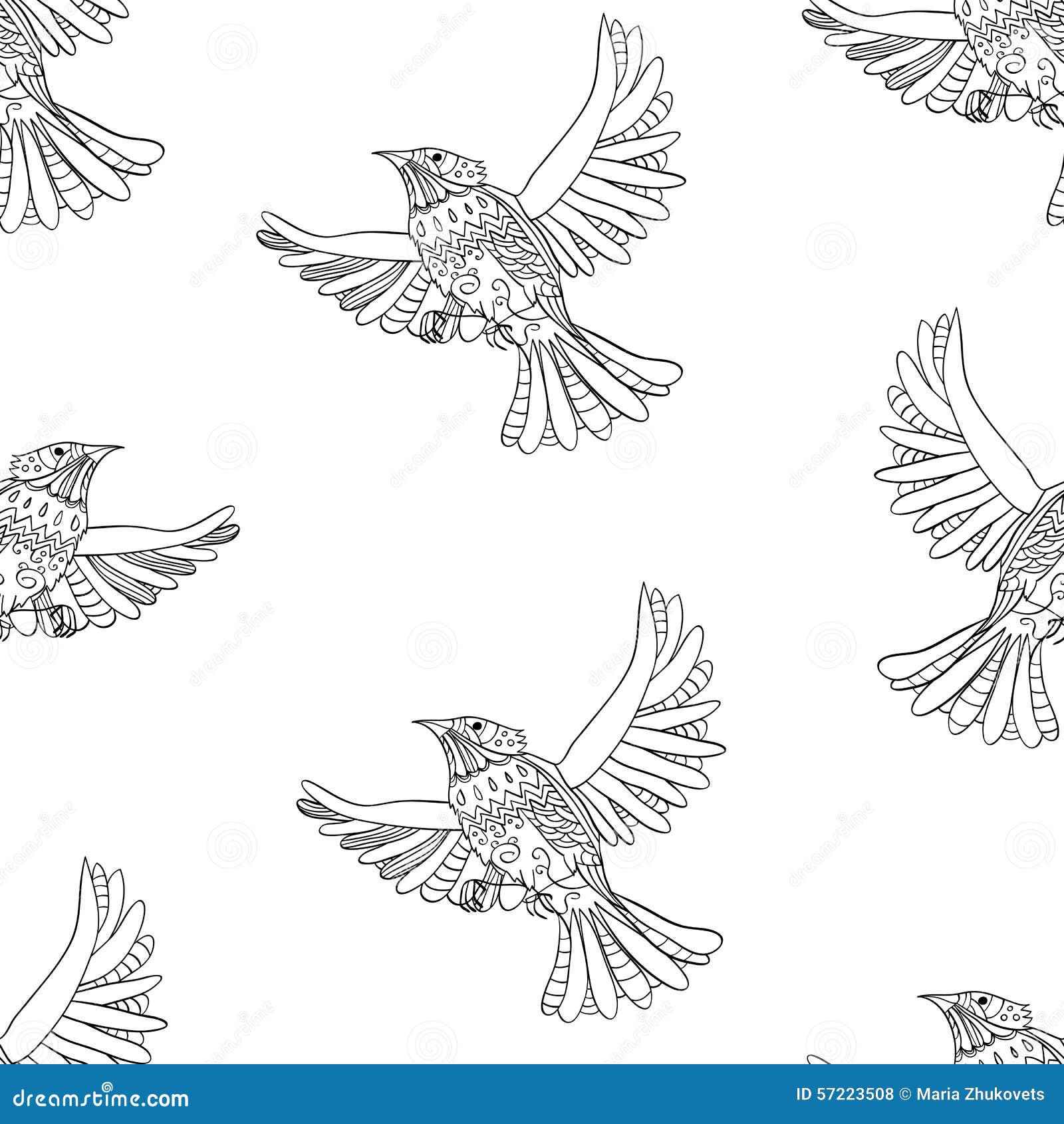 Flying birds pattern stock vector. Illustration of flying - 57223508