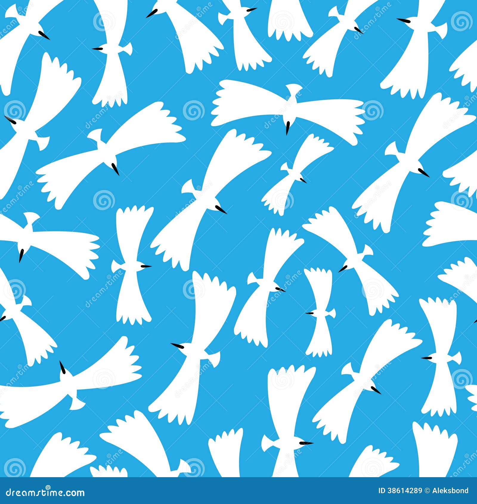 Flying Birds Seamless Pattern Stock Vector - Illustration of background ...