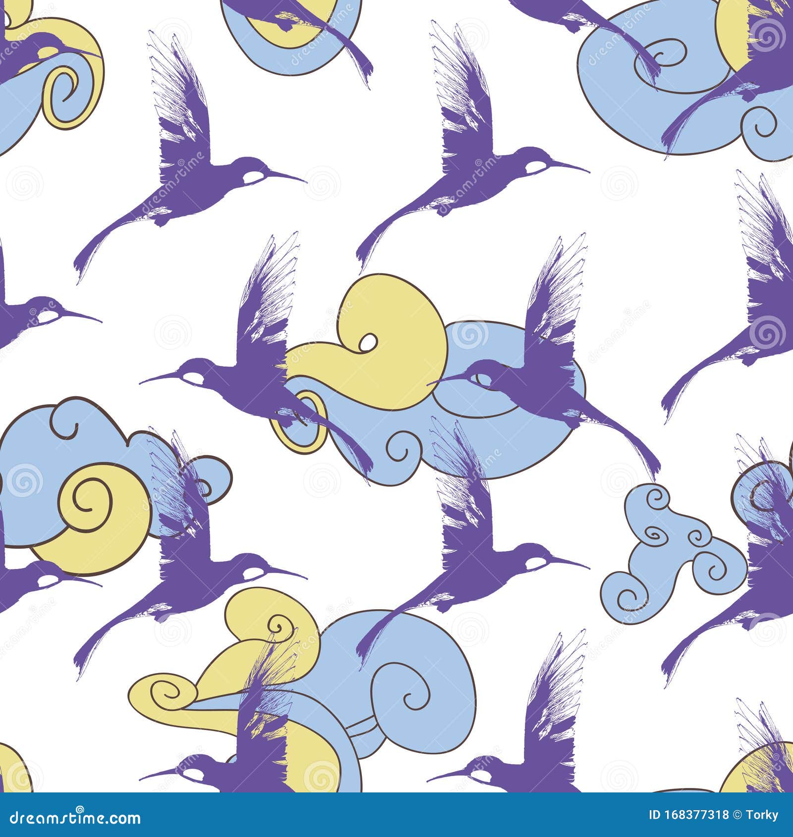 Flying Birds in the Sky Pattern Stock Vector - Illustration of ...