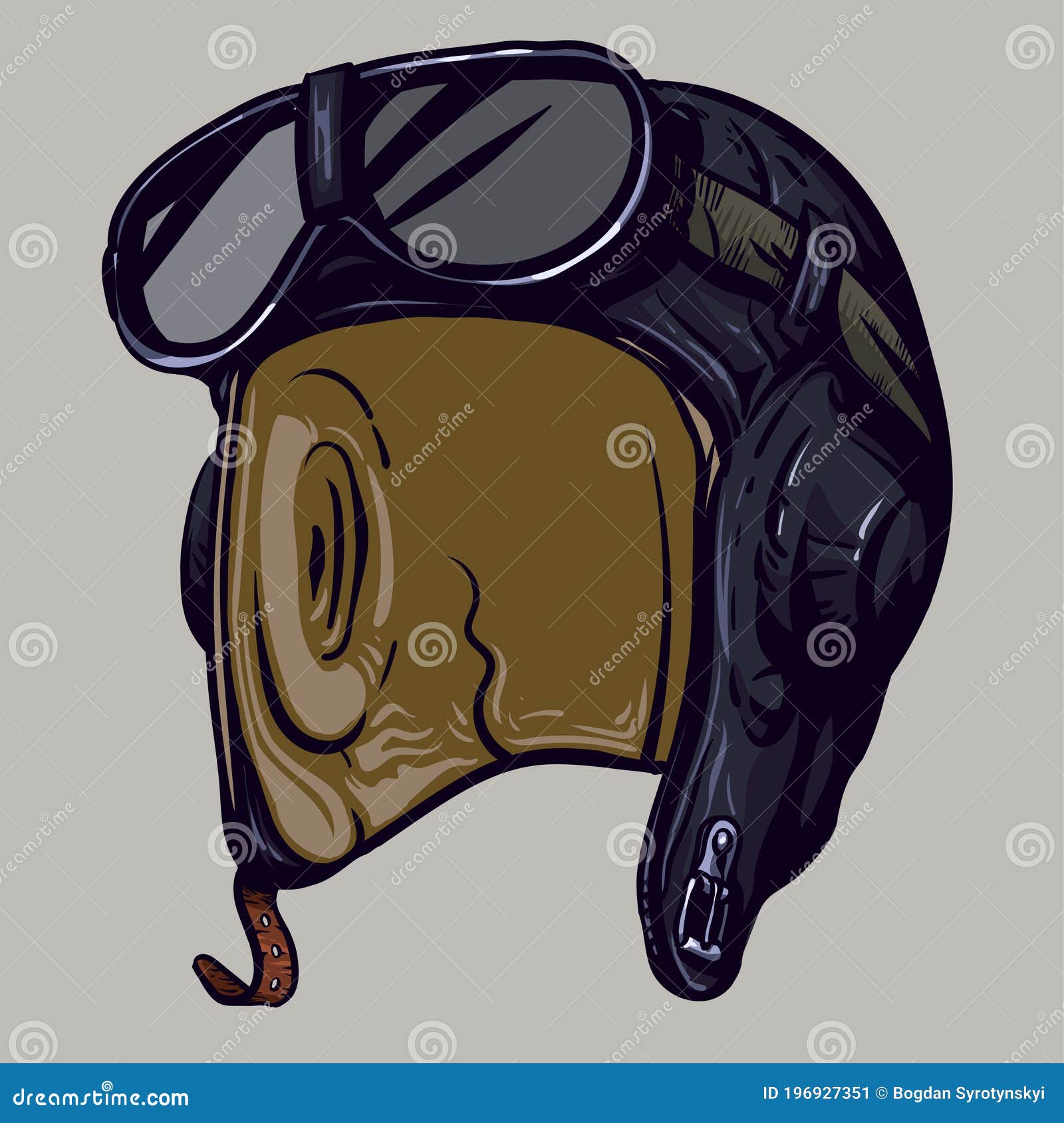 Aviator_helmet stock vector. Illustration of vector - 196927351