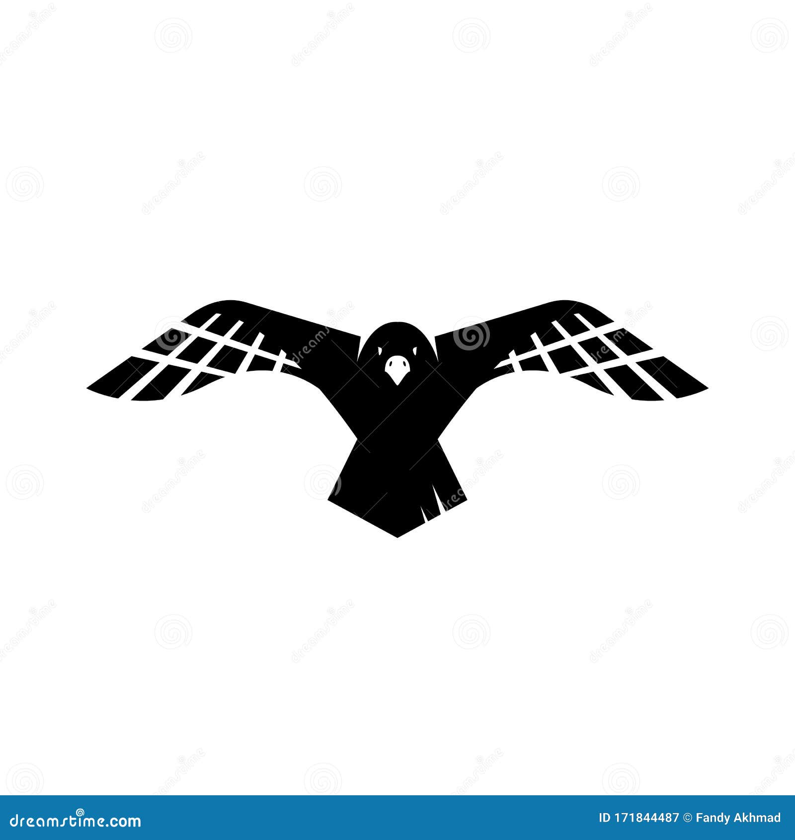 Flying Black Crow Raven Logo Design Vector Sign Illustrations Stock ...