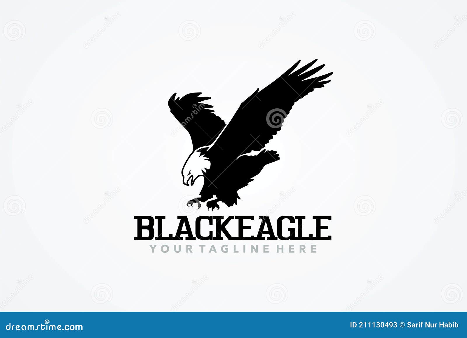 Black Eagle Logo Design Template Stock Vector - Illustration of ...
