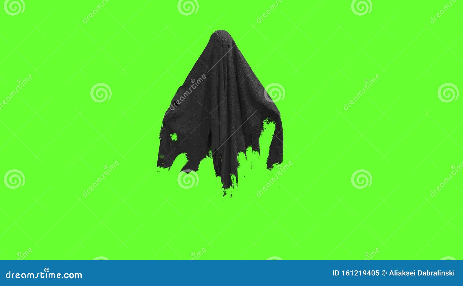 Flying Black Ghost on an Green Screen Stock Video - Video of cruel ...