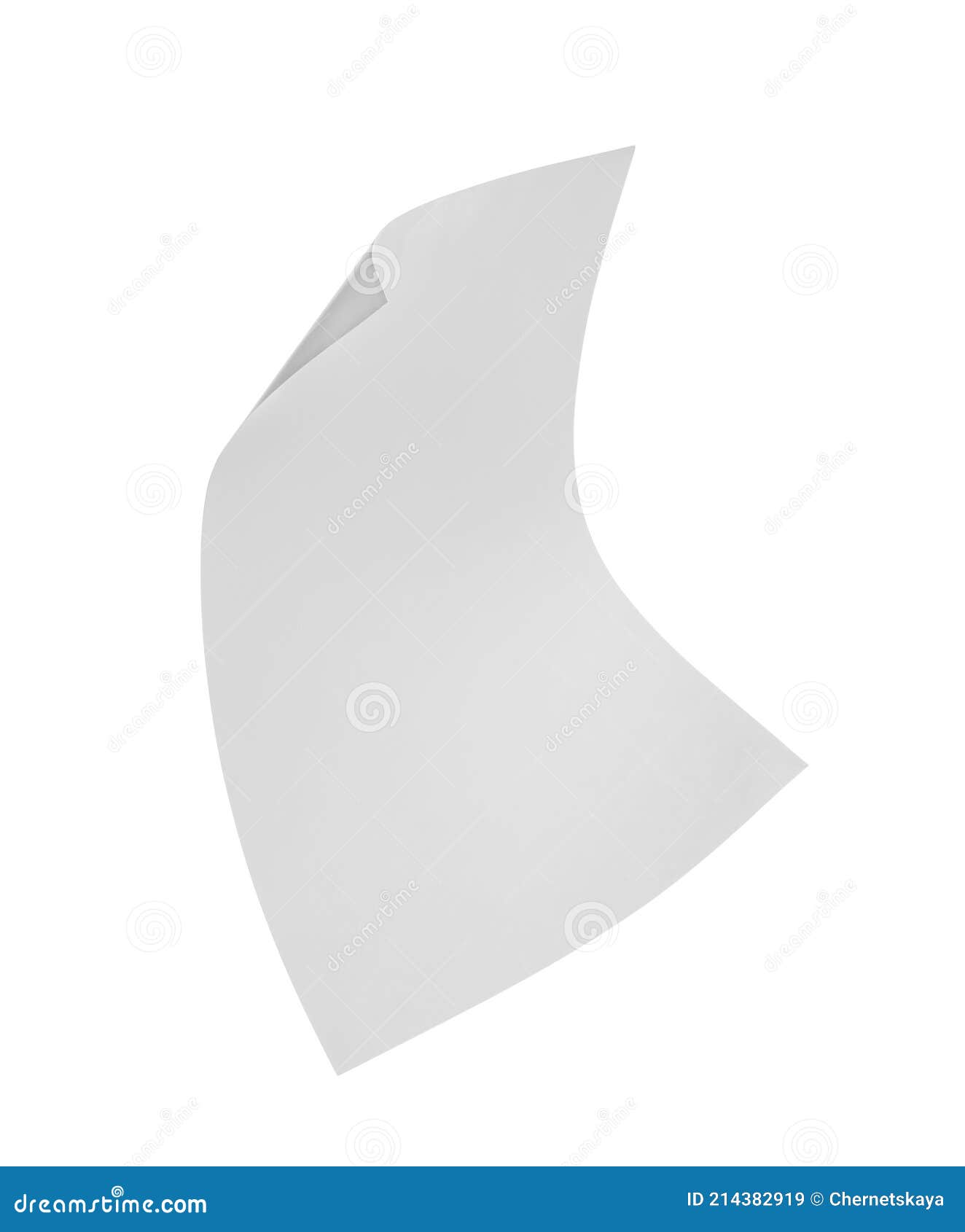 Flying Blank Paper Sheet Isolated on White Stock Image - Image of ...