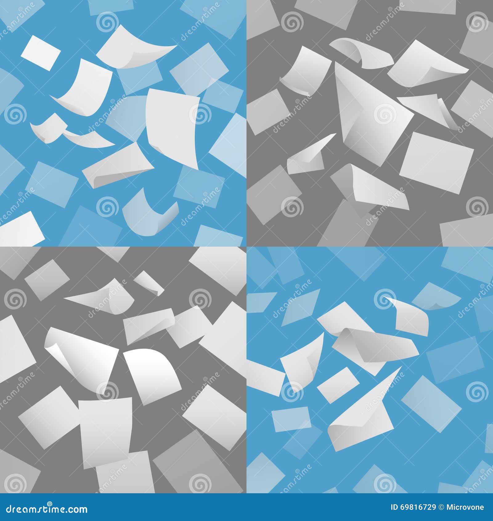 Flying Blank Paper Sheets Vector Set Stock Vector - Illustration of ...