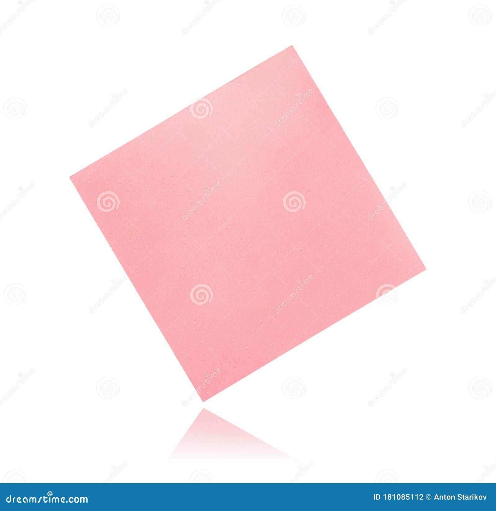 Flying Blank Pink Sticky Paper Note Stock Photo - Image of isolated ...